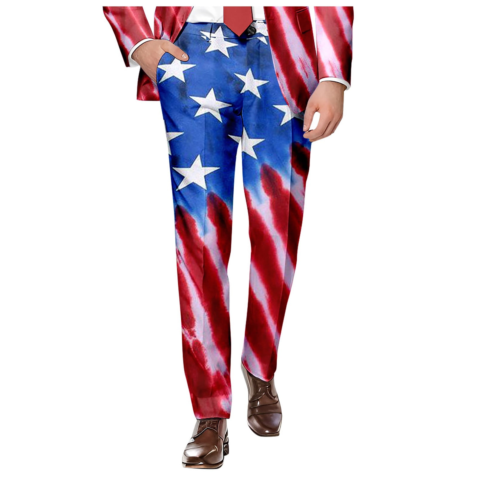 ZHUASHUM Pants For Mens 4Th Of July Multicolor Slim Leg Swatpant ...