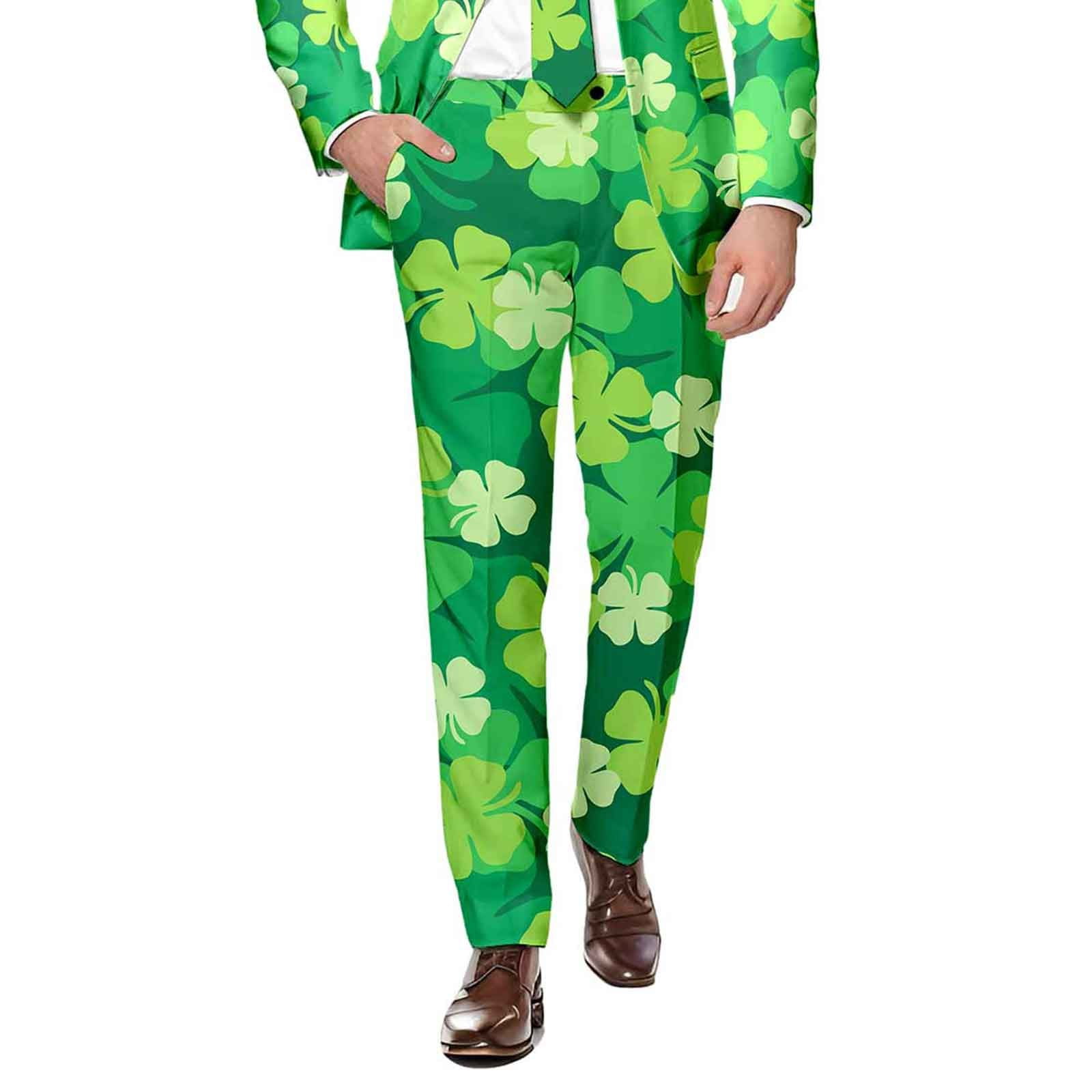 ZHUASHUM Trousers For Mens St. Patrick'S Day Suit Pants Festive Style ...