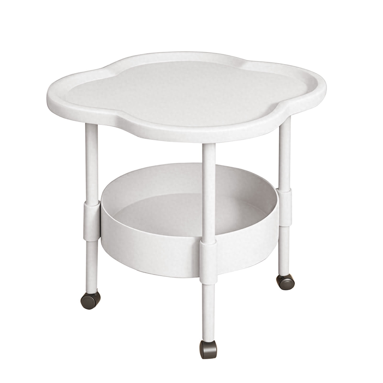 Uutvery 2-Tier End Table with Rolling Wheels, Modern End Table Side ...