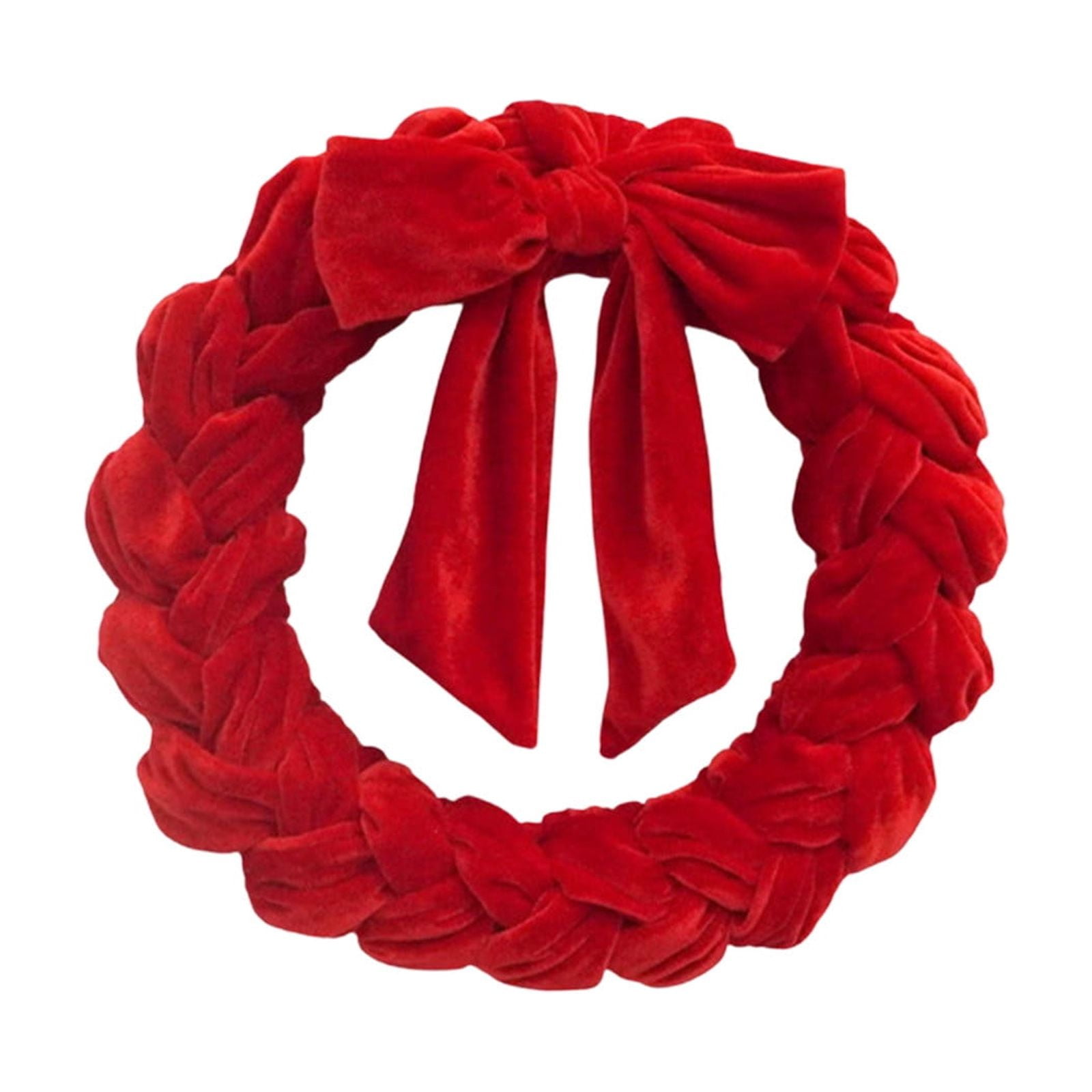 Uutvery Christmas Velvet Wreath, Velvet Wreath with Flocked Design for ...