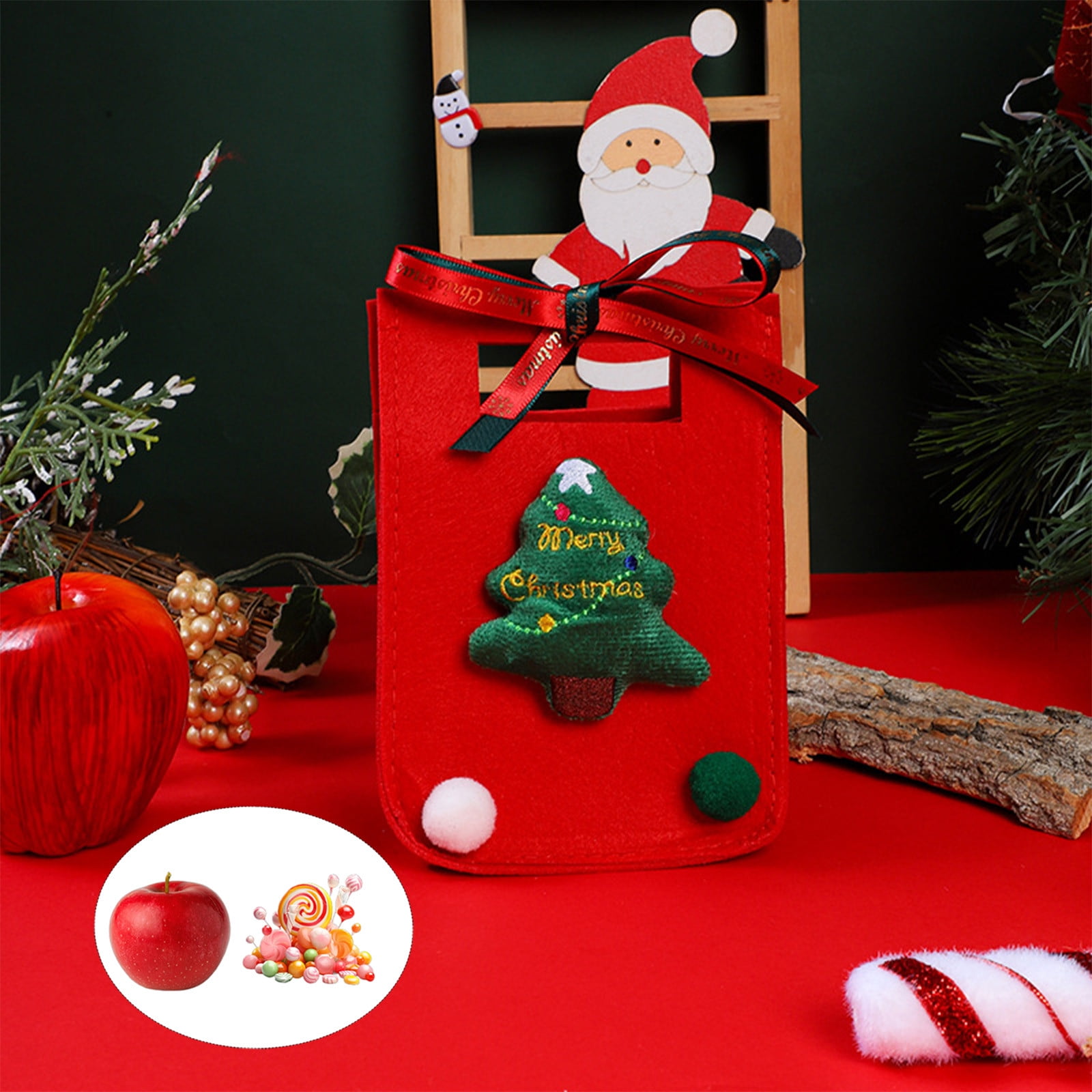 Uutvery Holiday Gift Bag, Apple Packaging Box Design, Santa Claus Tree ...