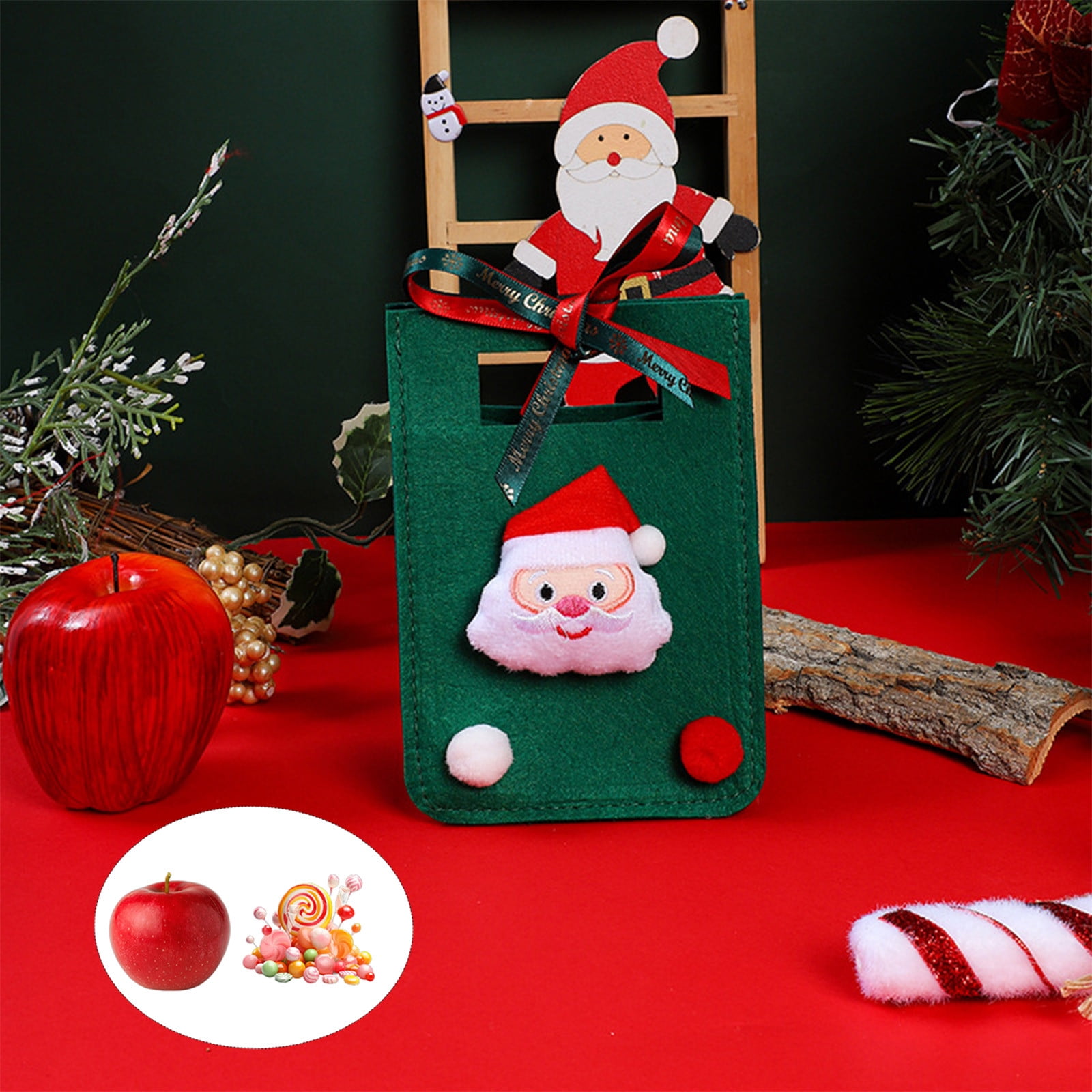 Uutvery Holiday Gift Bag, Apple Packaging Box Design, Santa Claus Tree ...