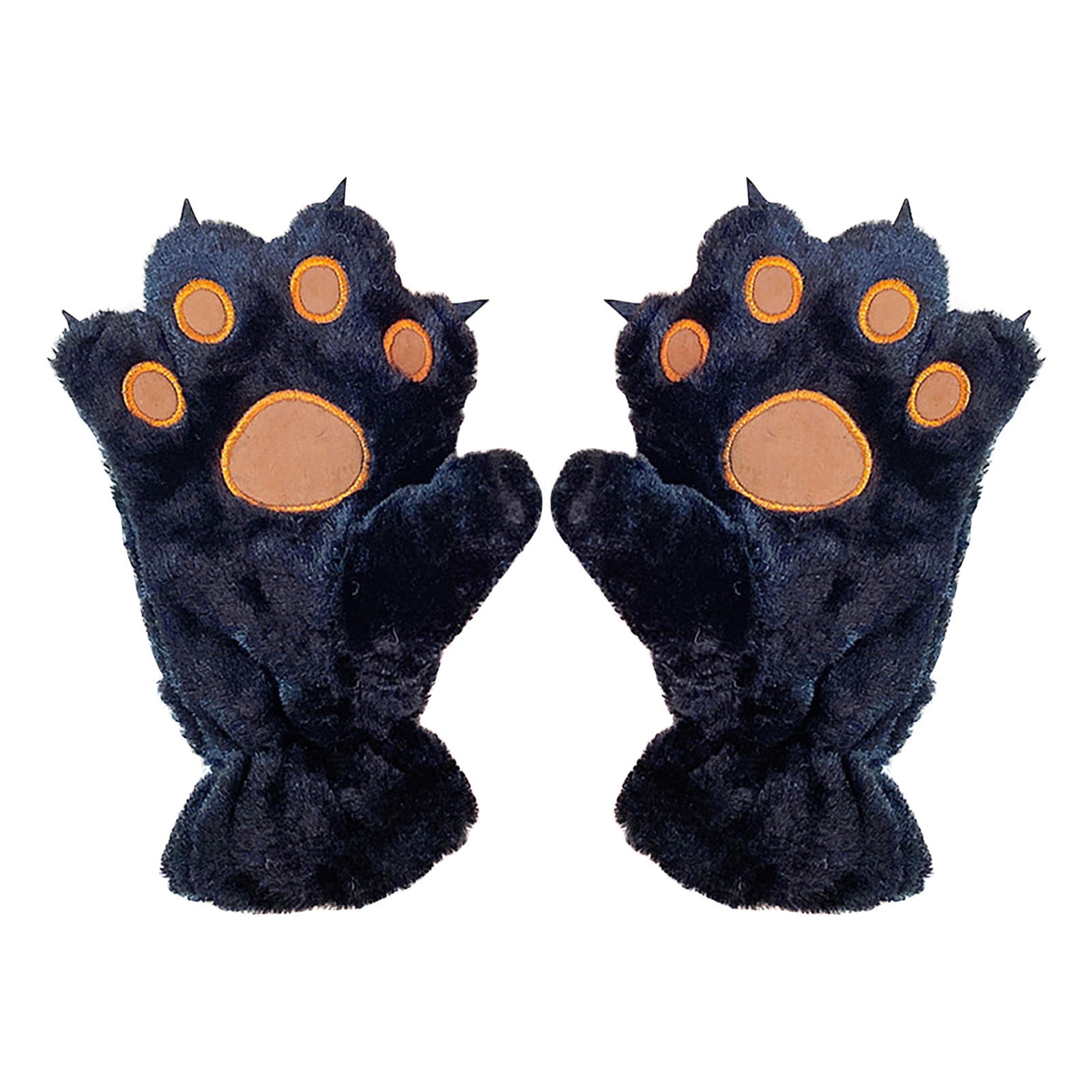 Uutvery Winter Paw Gloves, Full Finger Bear Claw Hand Warmers, Fuzzy ...