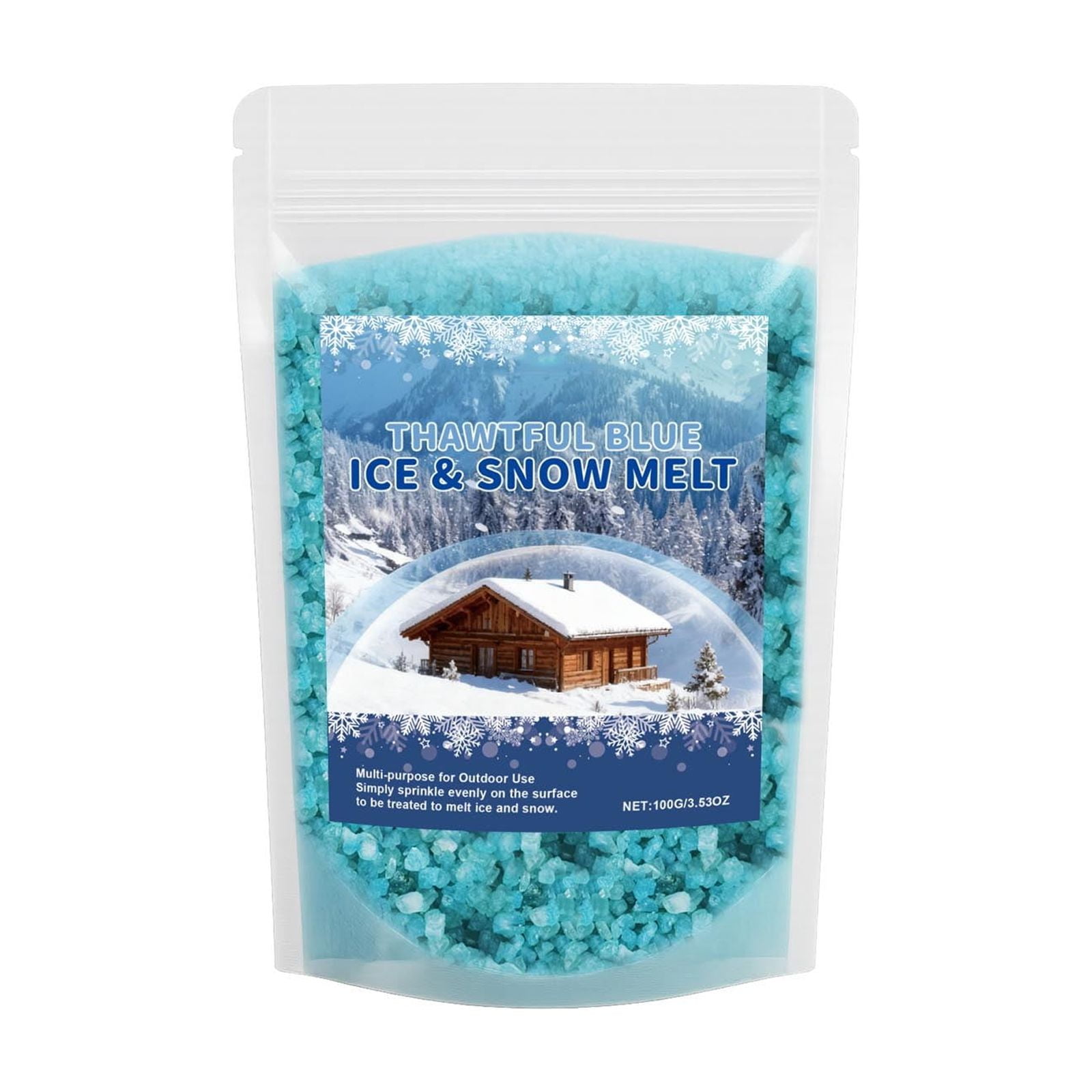 Uutvery Winter Snow Melting Agent, Blue Granules For Driveways and ...