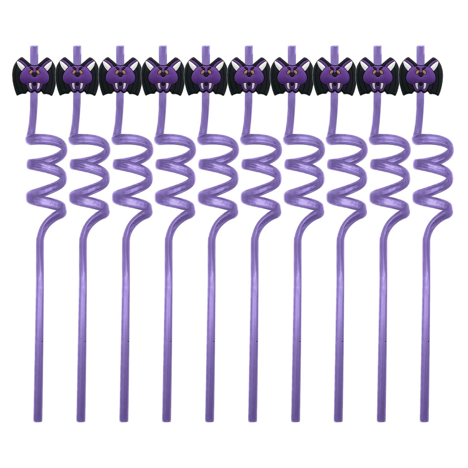 Uutvmp 10Pcs Reusable Halloween Straws, Halloween Party Favors Plastic ...