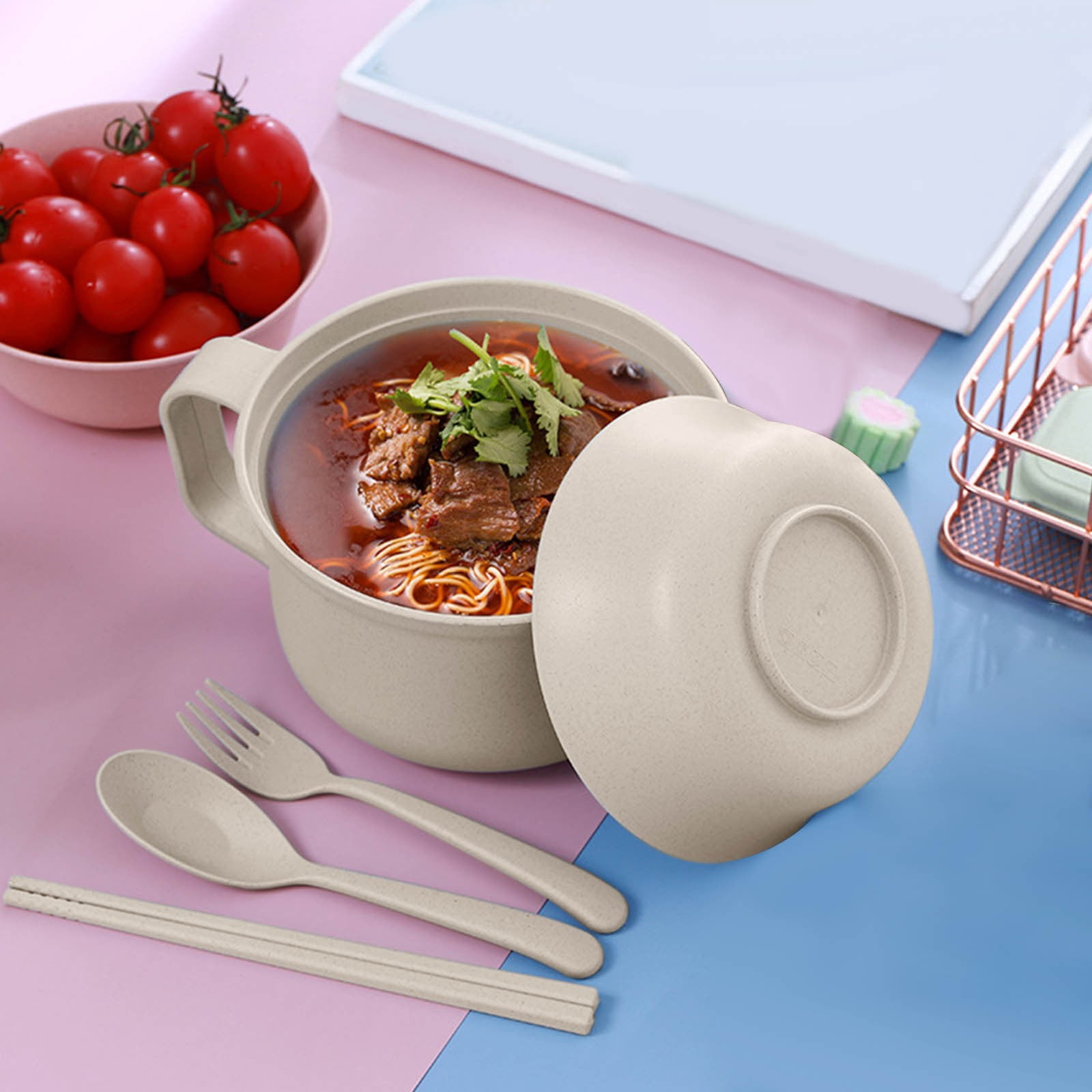 Uutvmp 5 Piece Microwave Ramen Bowl with Chopsticks, Instant Ramen ...