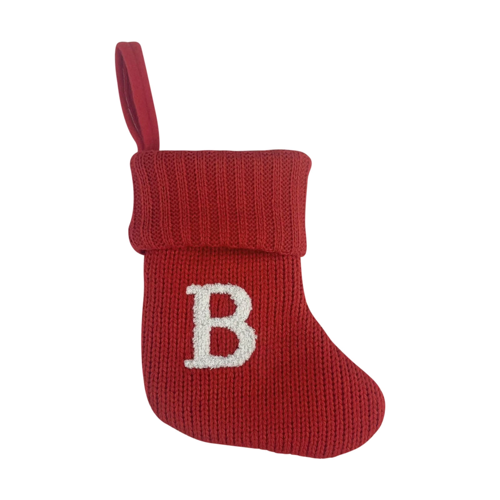 Uutvmp 7 Inch Mini Letters Stocking, Red Christmas Initial Letter Cable ...