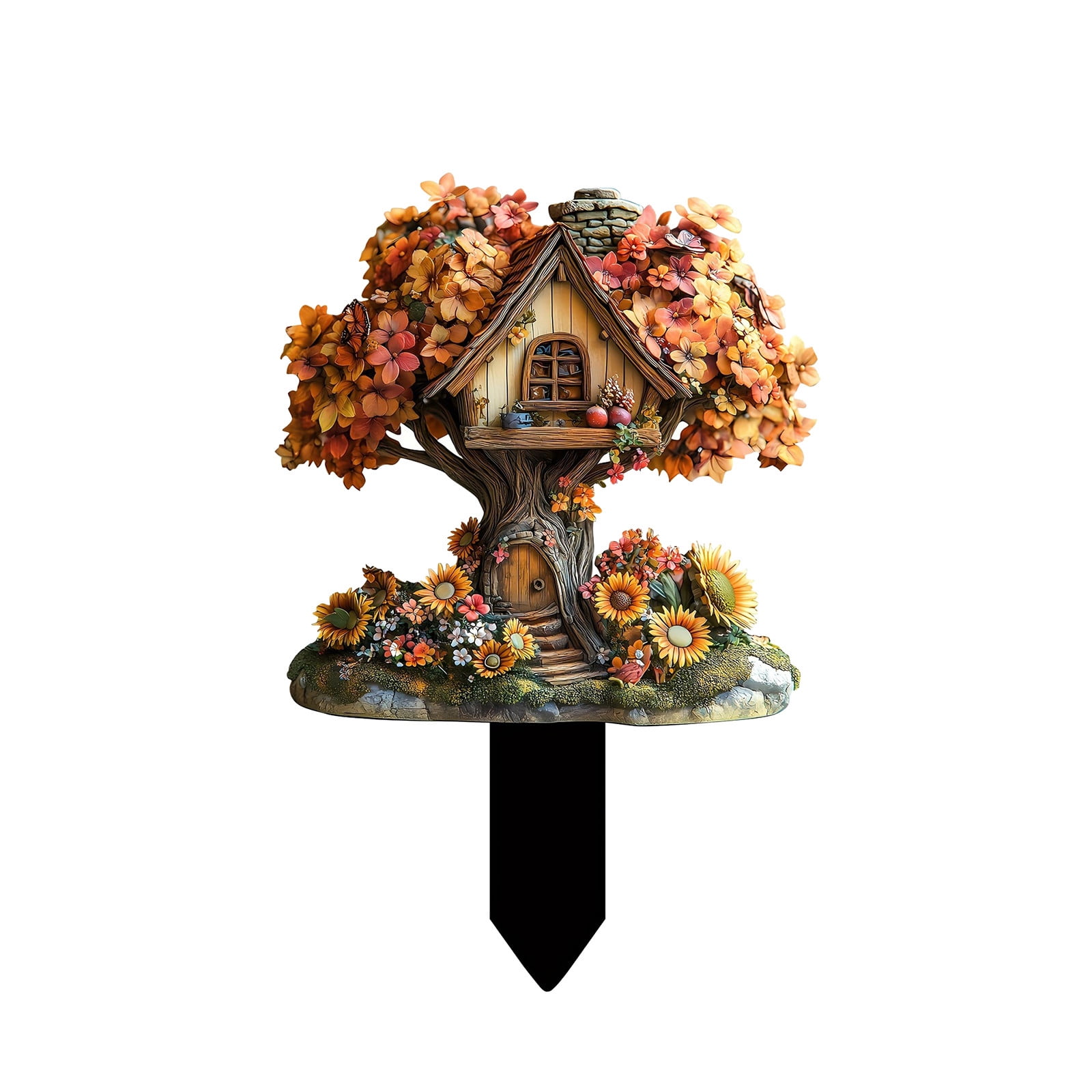 Uutvmp Christmas Garden Stakes, Christmas Autumn Fairy Tale Cottage ...