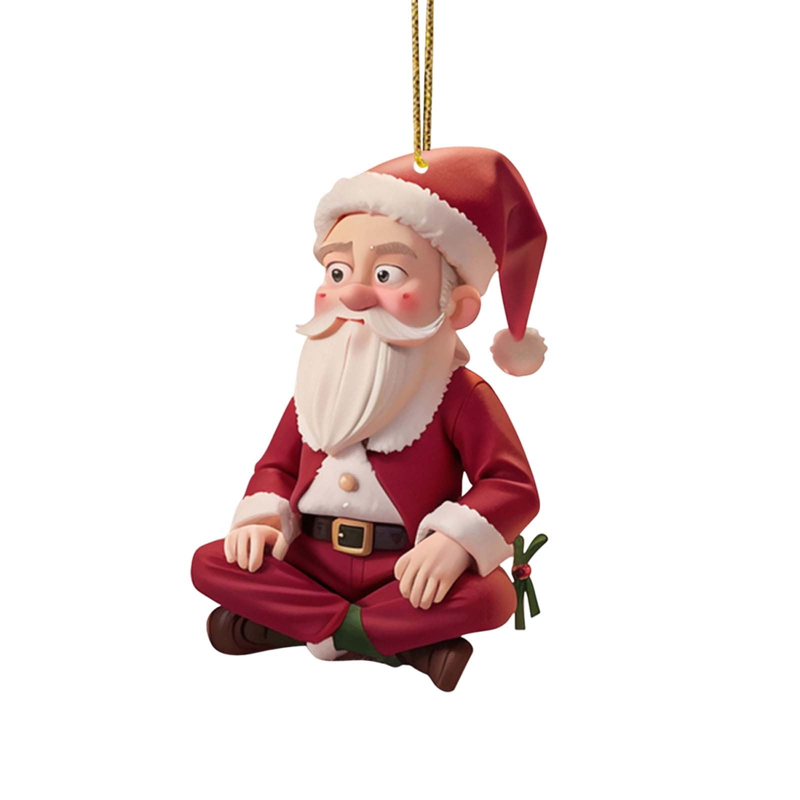 Uutvmp Christmas Santa Claus Figure Sitting Standing Ornament, Acrylic ...