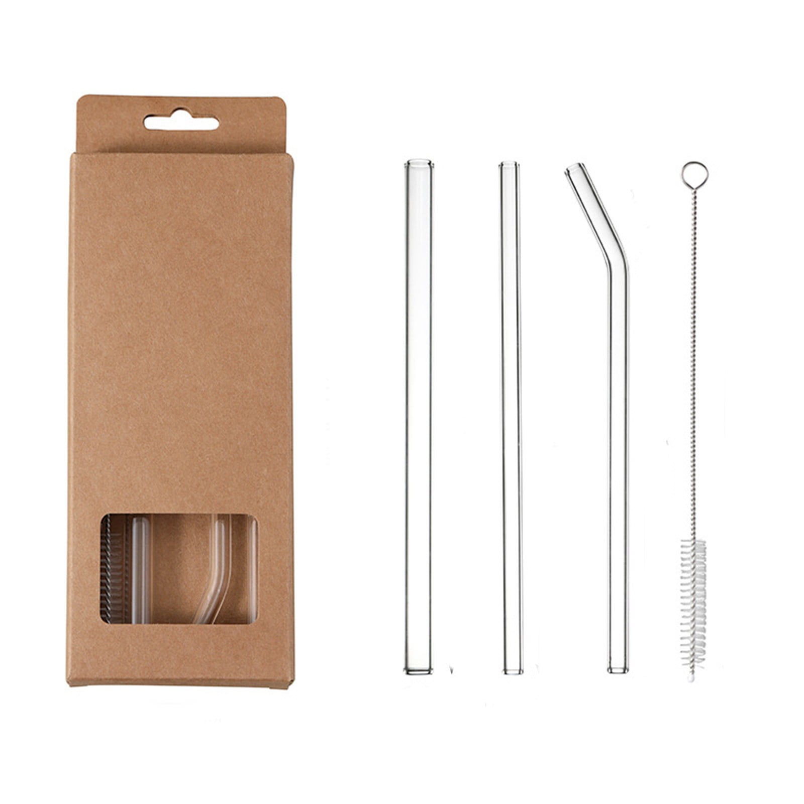 Uutvmp Clear Glass straws Drinking Reusable Shatterproof, Glass Straw ...