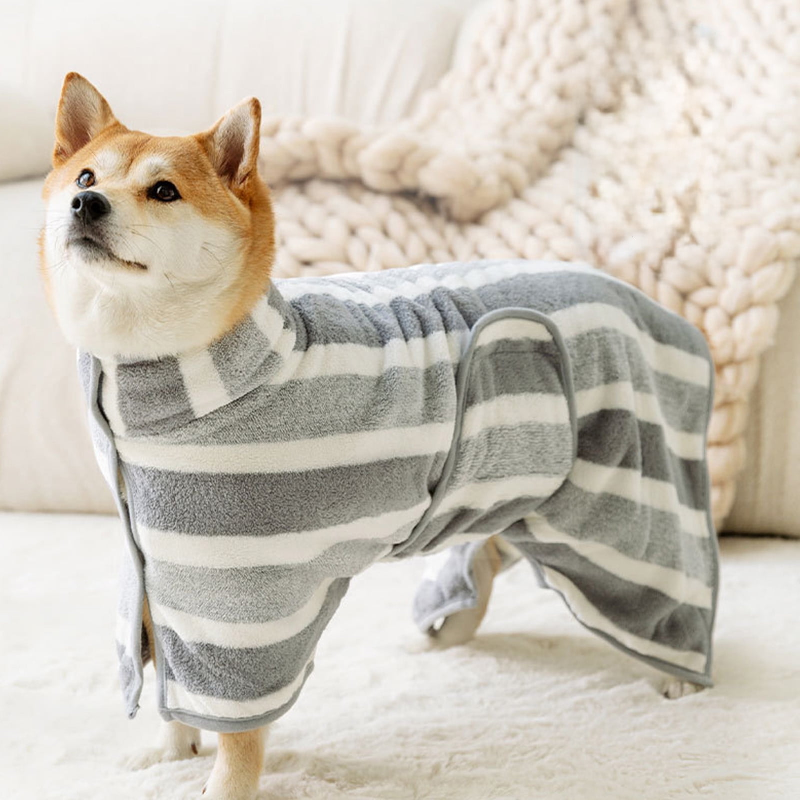 Uutvmp Dog Bathrobe, Microfibre Dog Bathrobe Dog Towel Wrap, Dog Drying ...
