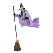 Halloween Witch Weather Vane Yard Stake Metal Flying Broom 00084 ...