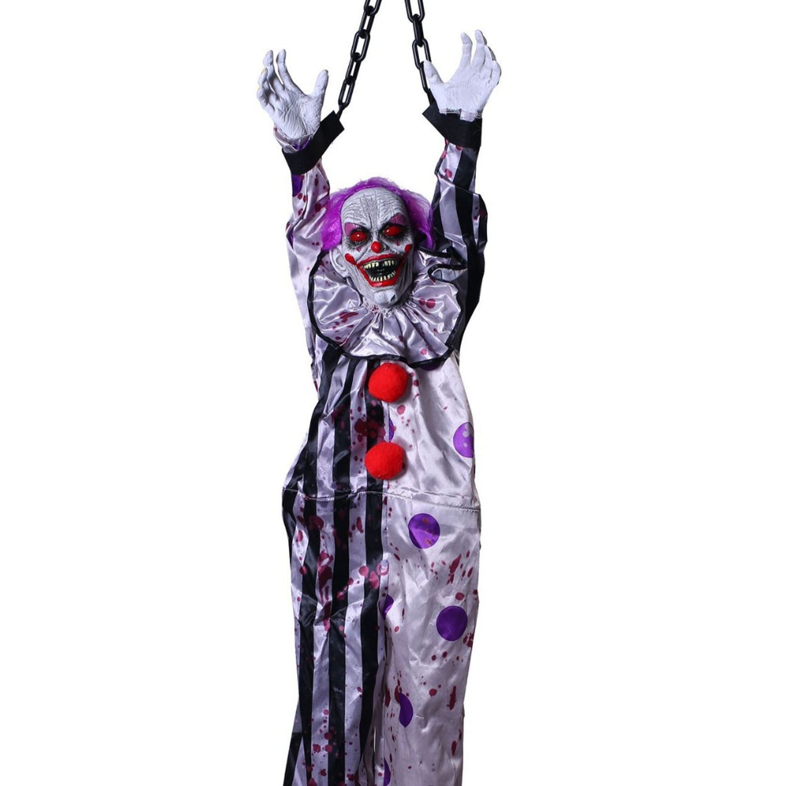 Uutvmp Halloween Animated Hanging Clown with Glowing Eyes Creepy Sound ...