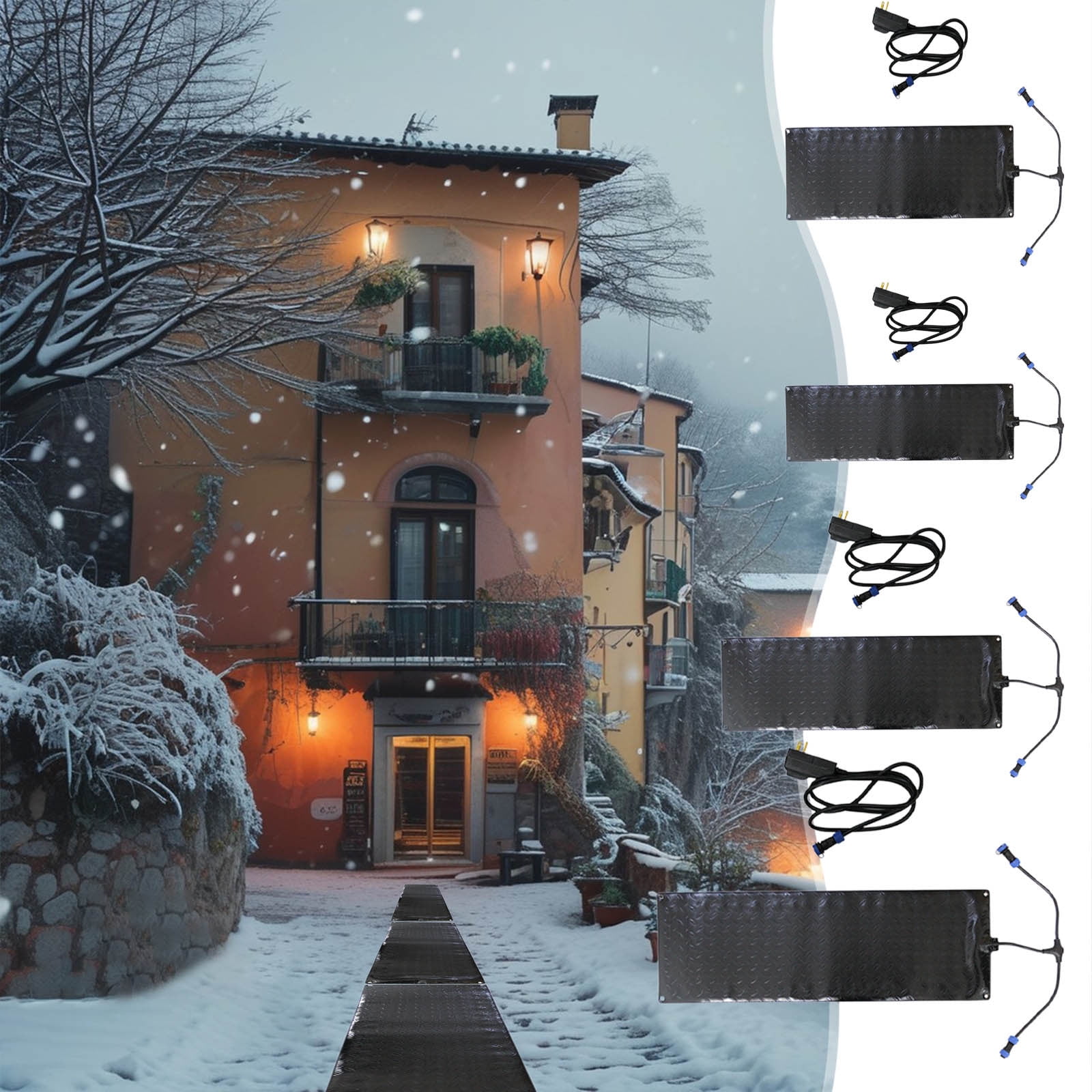 Uutvmp Heated Snow Melting Mats for Outdoor Walkways, Non-Slip Rubber ...