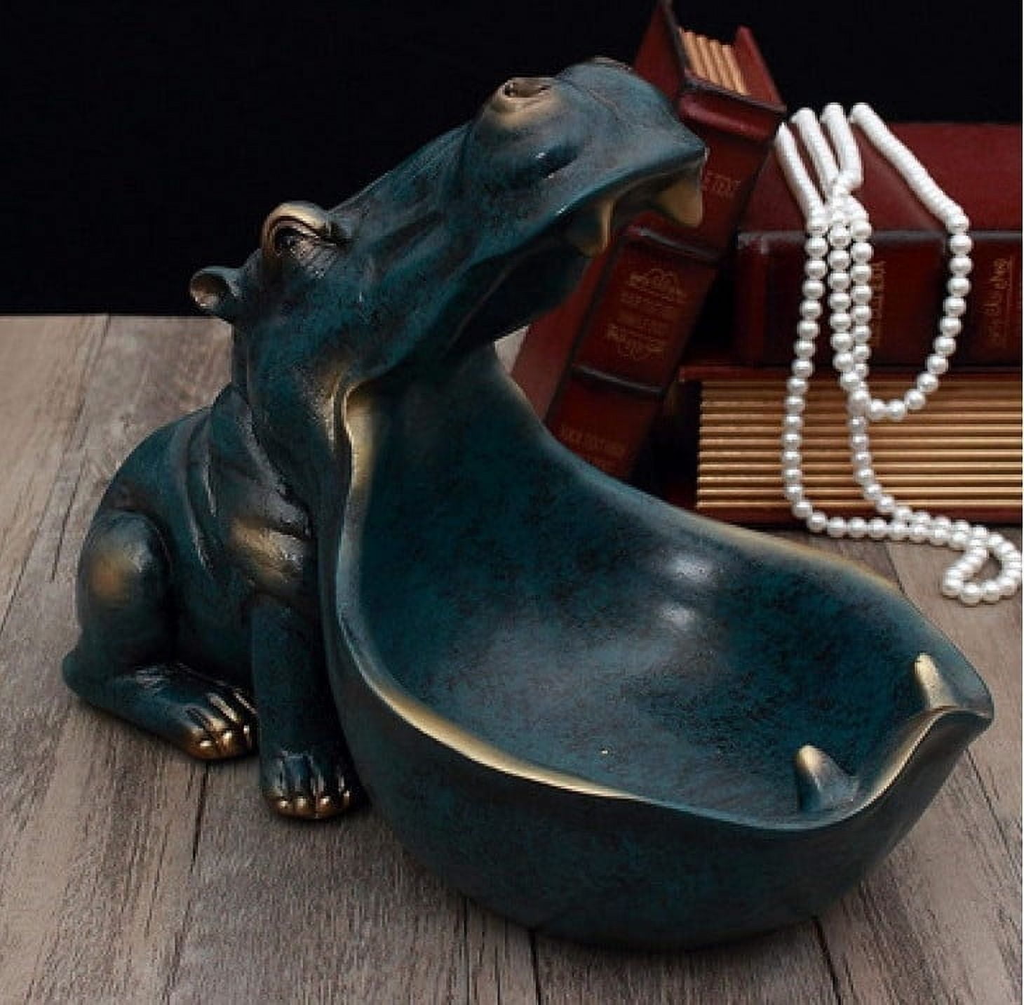 Uutvmp Hippo Statue, Hippopotamus Figurine Home Sculpture with Resin ...