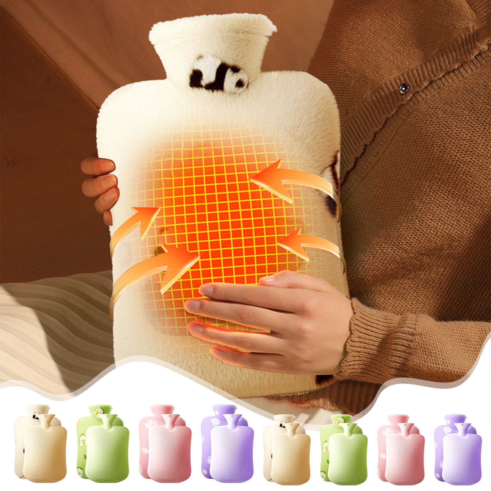 Uutvmp Hot Water Bottle, Reusable Small Hot Water Bag for Hot and Cold ...