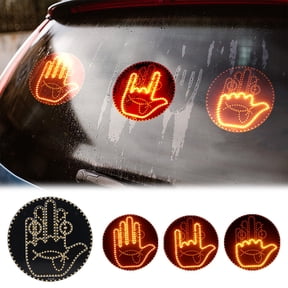 Kehuo Car Gesture Light, Middle Finger LED Sign with Remote, Amber 176 ...