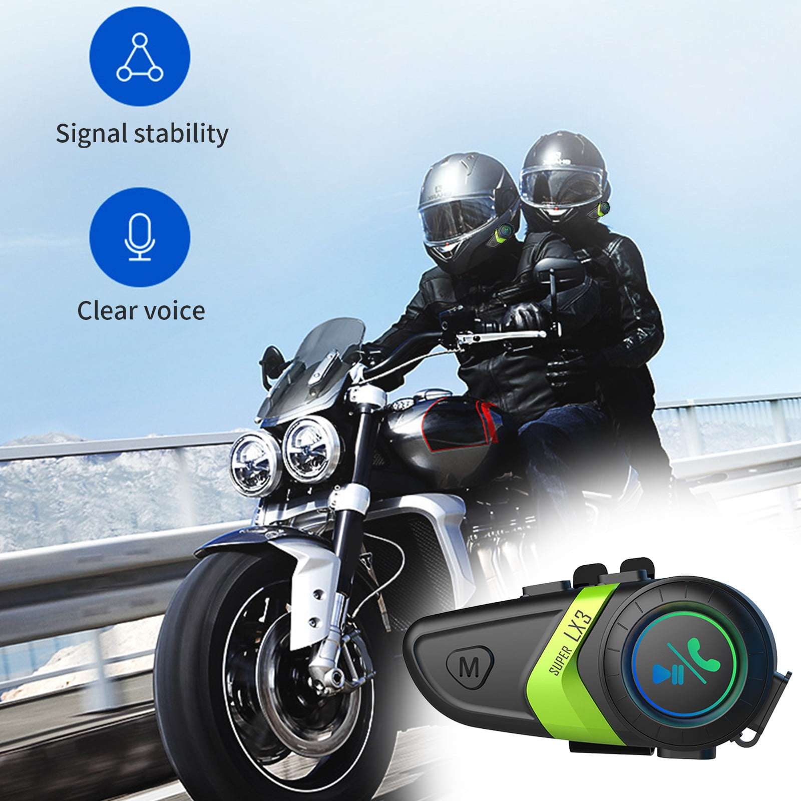Uutvmp Motorcycle Bluetooth Headset, Motorcycle Helmet Bluetooth with ...