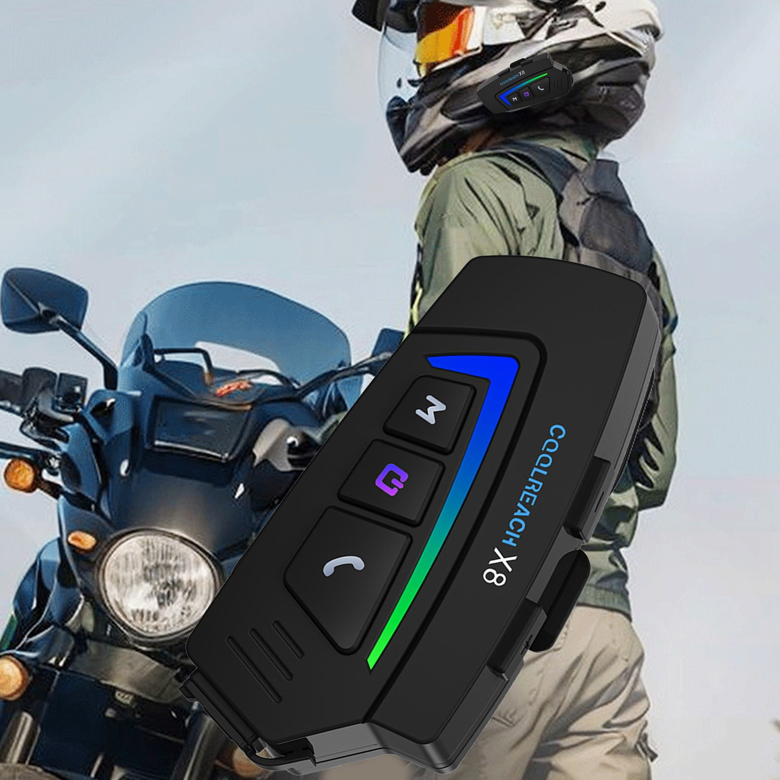 Uutvmp Motorcycle Bluetooth Headset, Motorcycle Helmet Bluetooth with ...