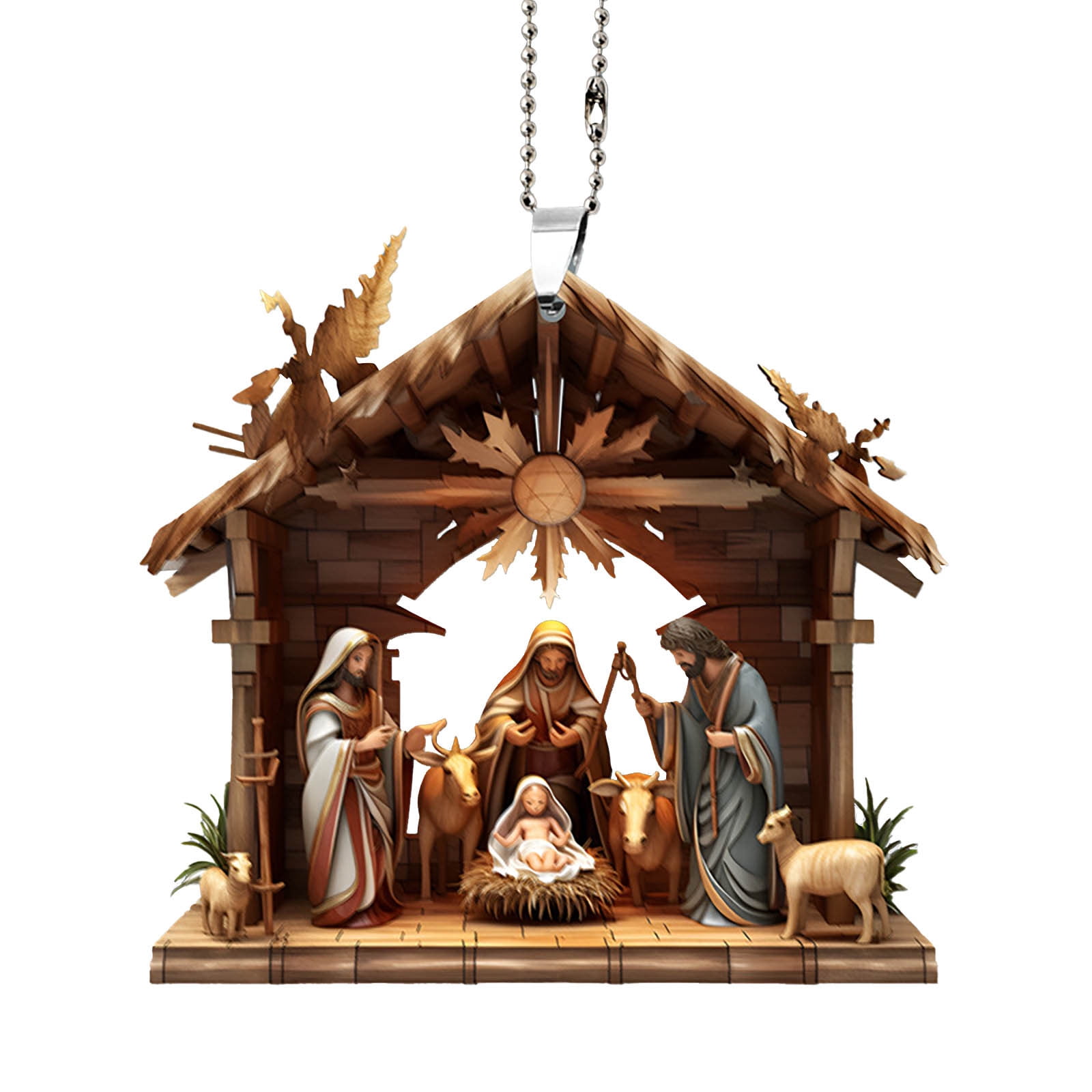 Uutvmp Nativity Scene Ornaments, Names of Jesus Christmas Ornaments, 2D ...