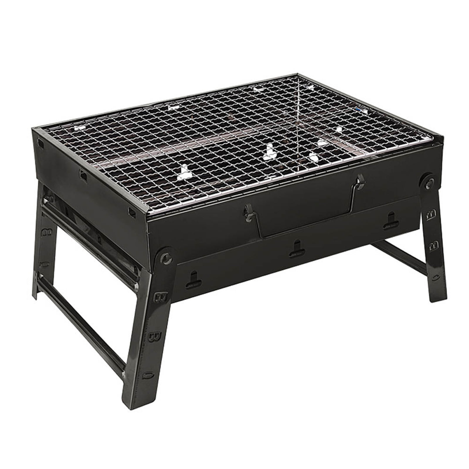 Uutvmp Portable Charcoal Grill, Stainless Steel Folding Grill Tabletop Outdoor Smoker BBQ for ...