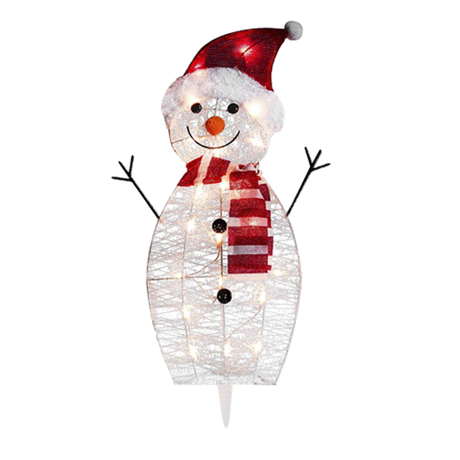 Uutvmp Pre-Lit Light Up Snowman Family, 20 Lights Christmas Collapsible ...