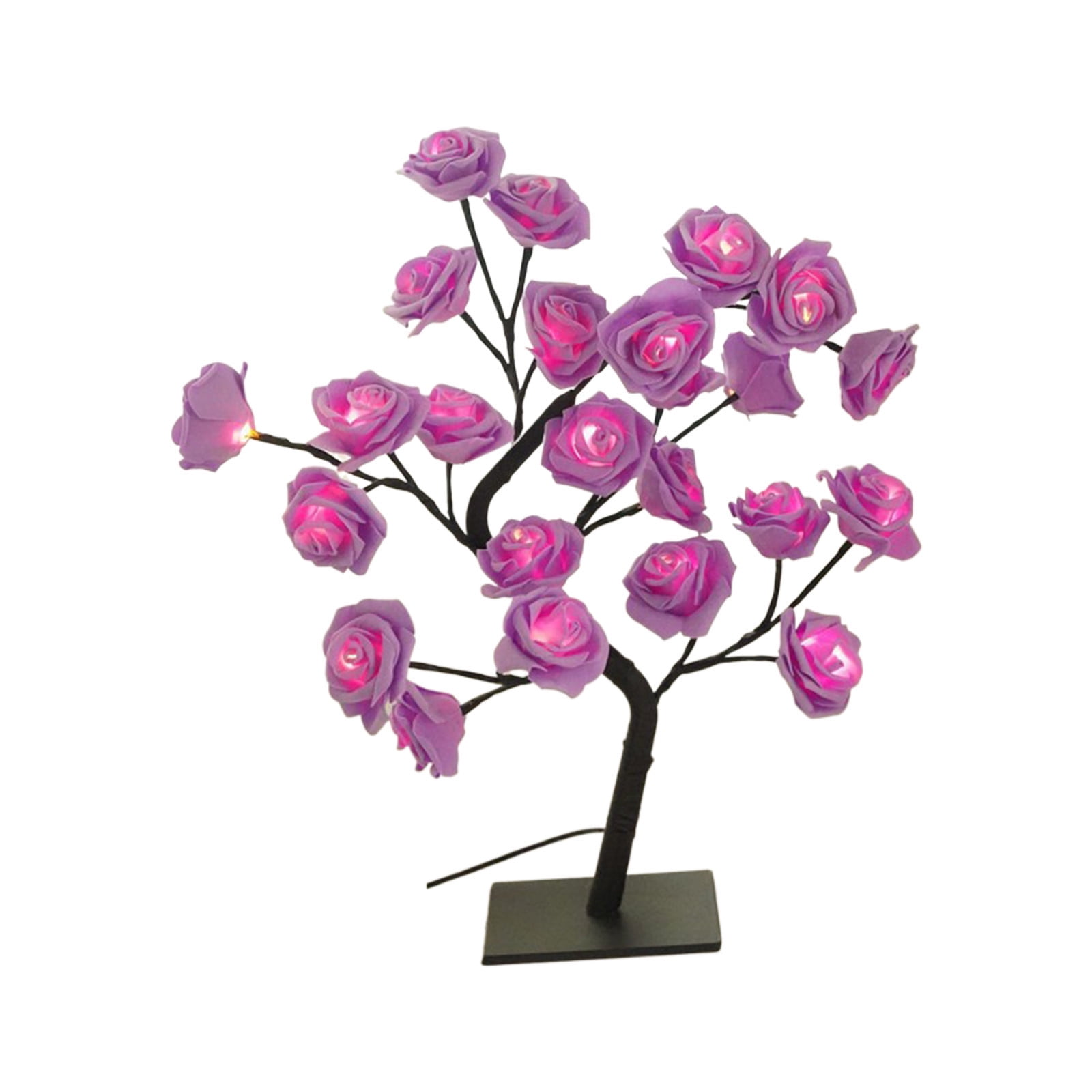Uutvmp Rose Tree Lamp Colorful Light Up LED Rose Tree Table Lamp, USB ...