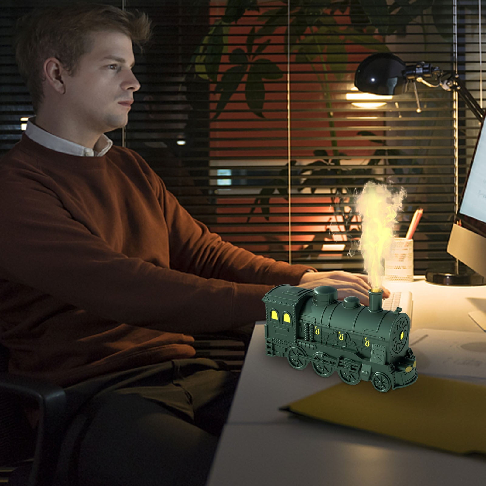 Uutvmp Train Diffusers for Essential Oils, 300ml Magic Train Diffuser, Large Room Remote Control ...