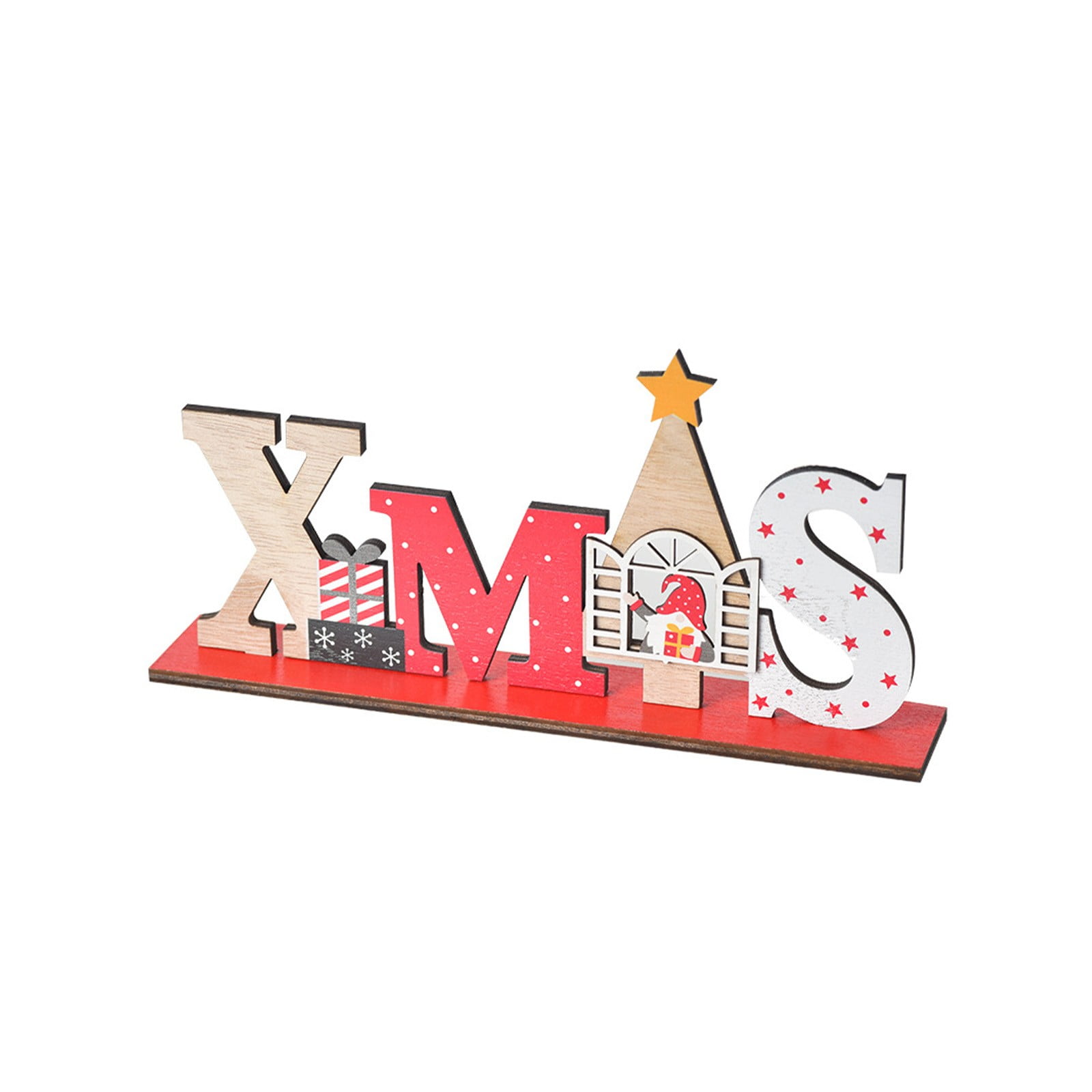 Uutvmp Wooden Christmas Letter Tabletop Decorations Sign, Christmas ...
