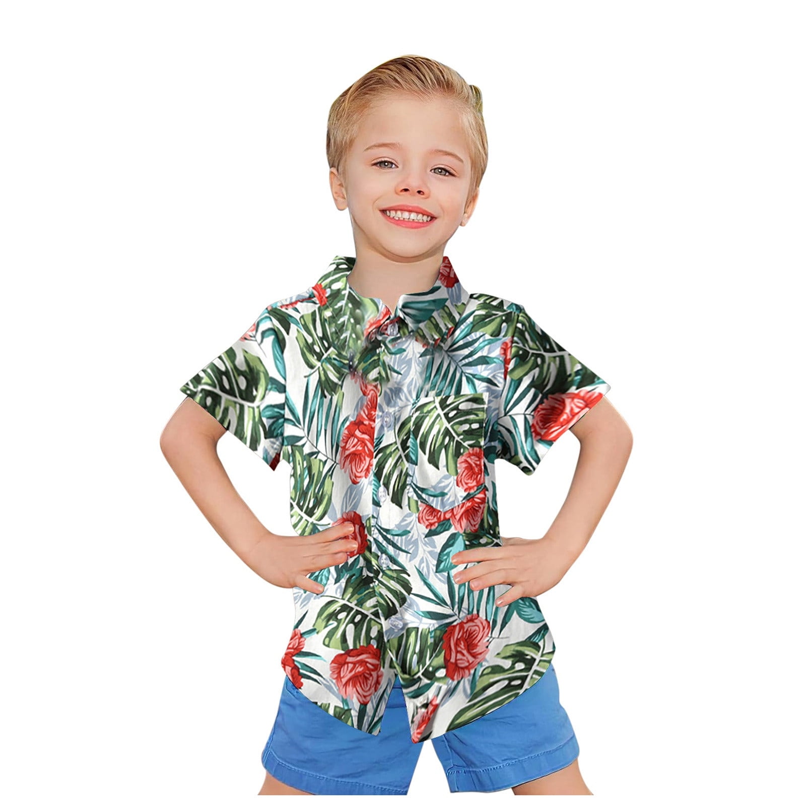 Uuwenda Summer T-Shirts For Boys Girls Kids Toddler Boy Hawaiiss Casual Clothes Short Sleeve ...
