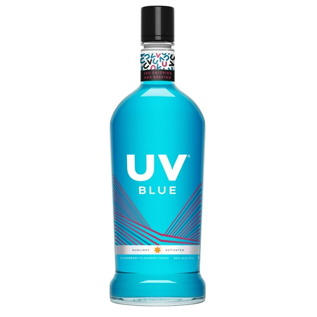 Uv Blue Raspberry Flavored Vodka, 1.75 L Bottle, 30% ABV - Walmart.com