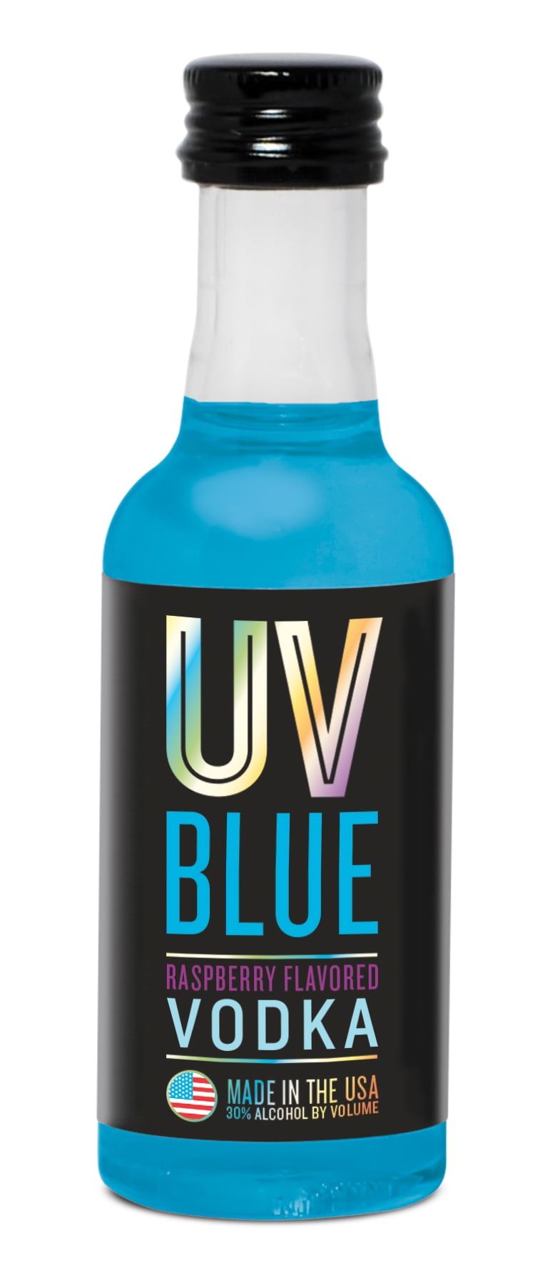 Uv Blue Raspberry Flavored Vodka, 10 Pack 50 ml PET Bottles, 30% ABV ...