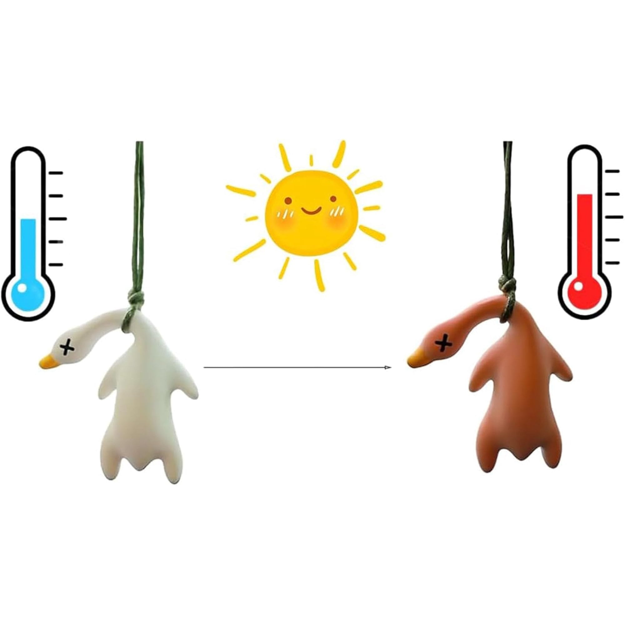 Uv Color Changing Duck- Dashboard Decorations, Funny Cute Uv Reminder ...