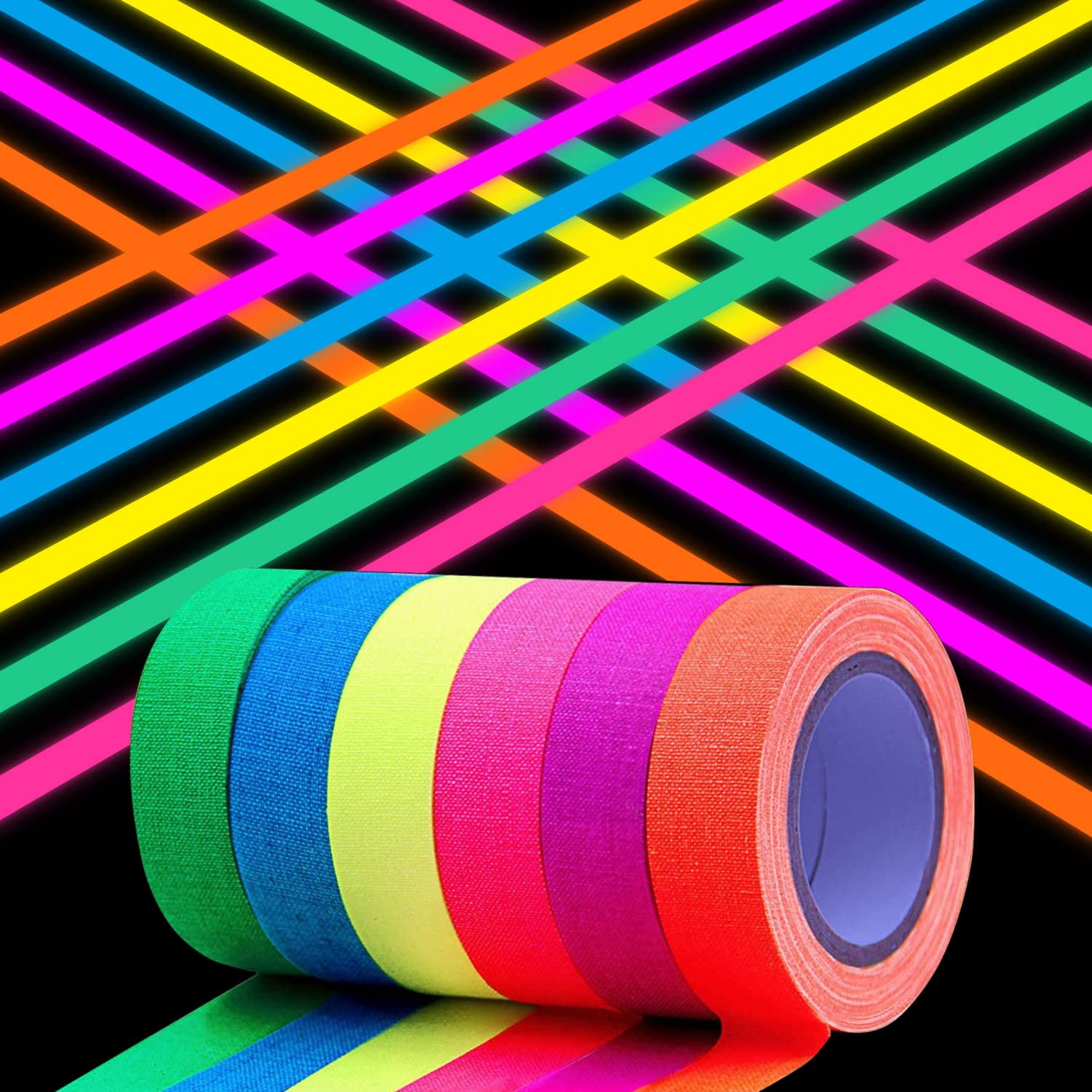 Uv Fluorescent Neon Tape - Neon Gaffer Adhesive Tapes Per Roll For ...