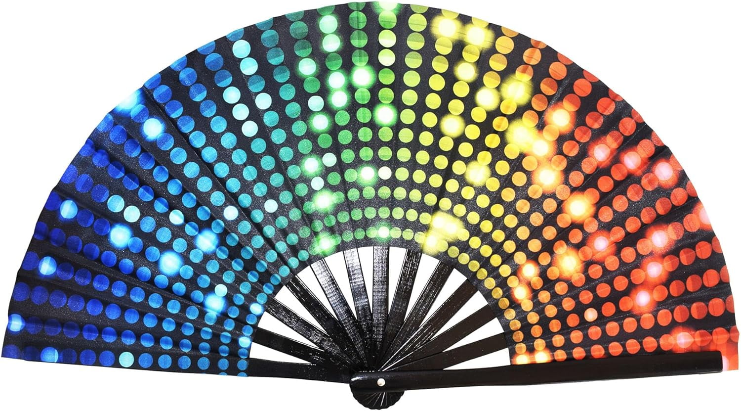 Uv Glow Rave Fan, Large Hand Folding Fan, Bamboo Clack Fan For Edm ...