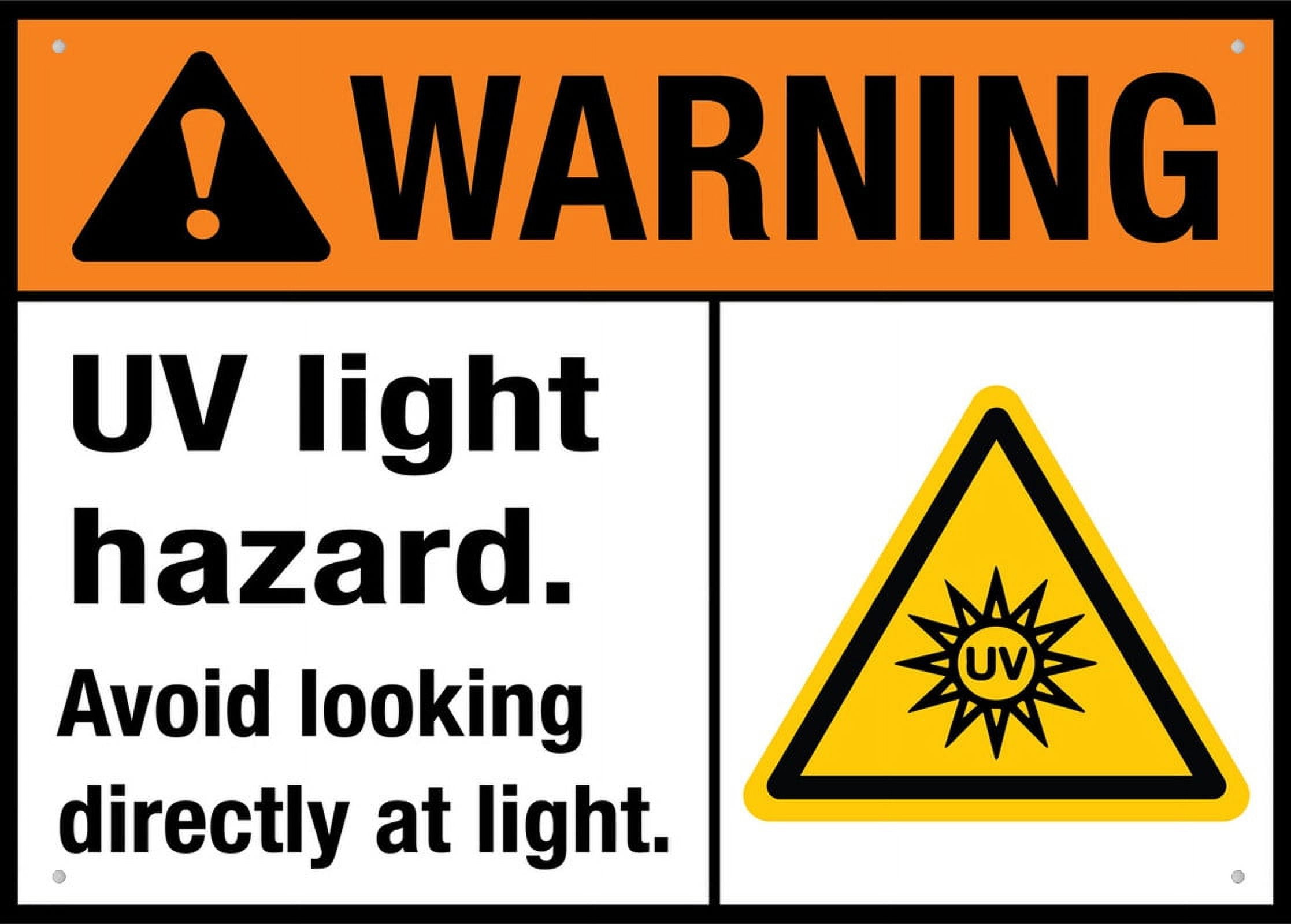 Uv Light Hazard Sign 8"X12" Rust Free Aluminum Signs Outdoor, Metal Tin ...