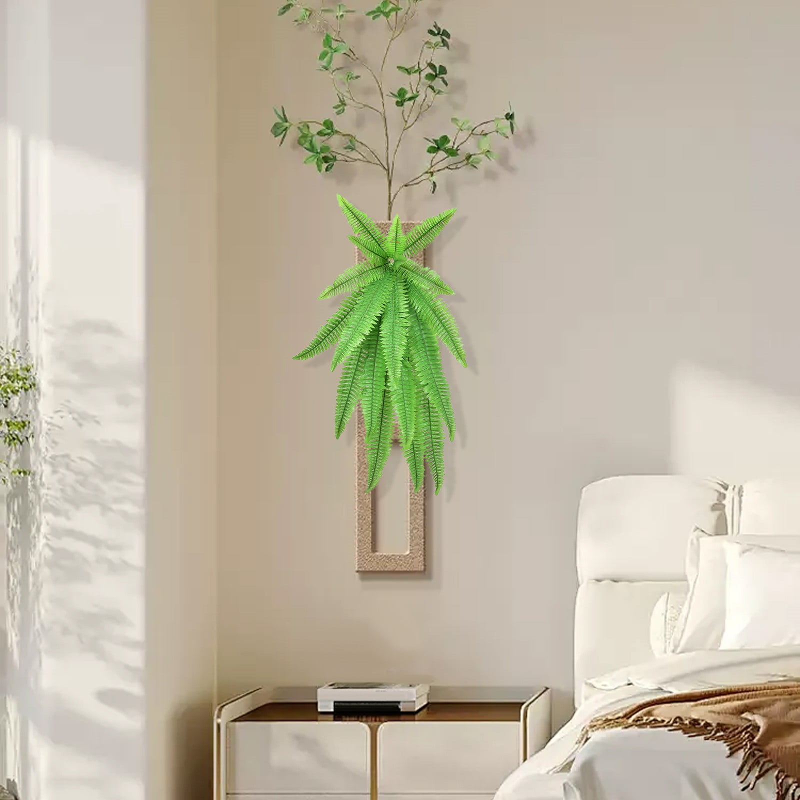 Uv Protected Balcony Fake Plants,Artificial Fern Bush Long Greenery Lifelike Artificial Fern ...