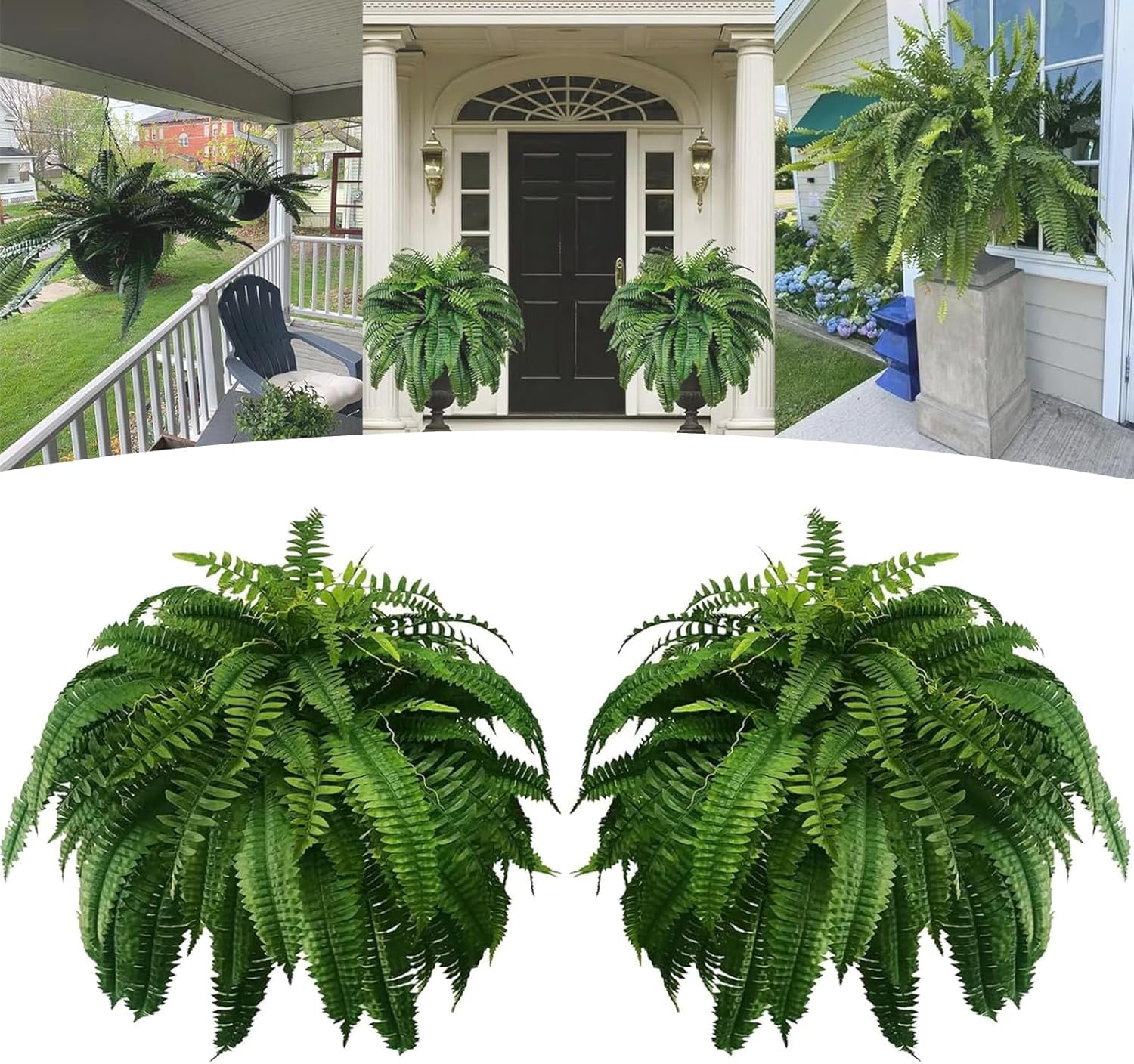 Uv Resistant Lifelike Artificial Boston Fern, Ferns Artificial Plants ...