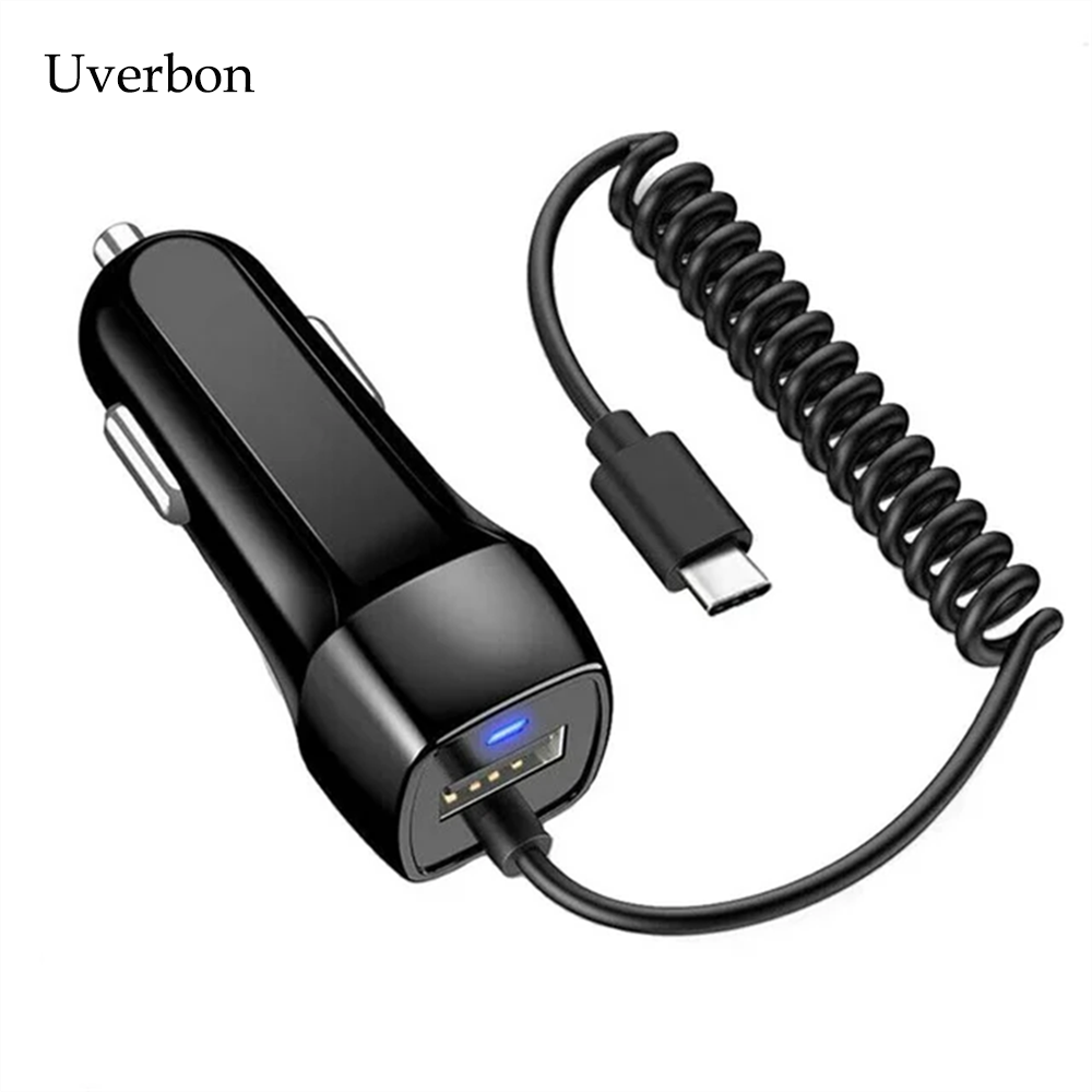 Uverbon USB C Car Charger, 3.2ft Type-C Cable Charger Ultra Fast Charging + USB-A Port - Walmart.com