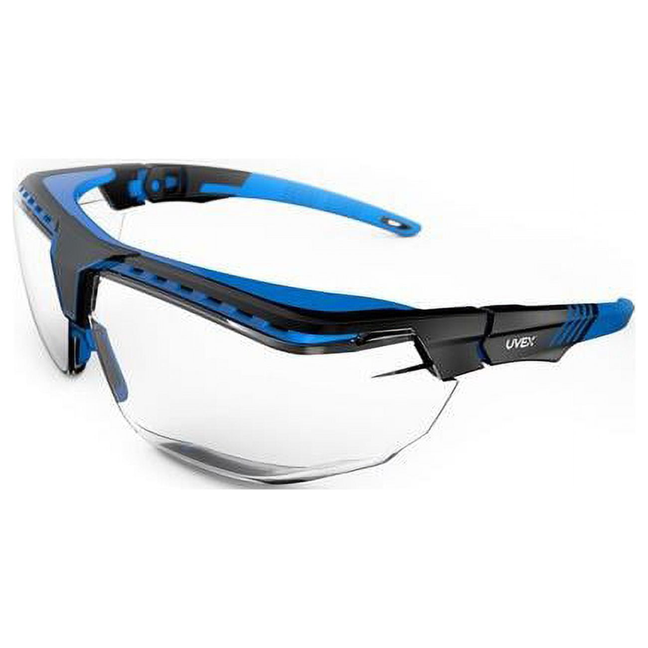 Uvex Avatar OTG Safety Glasses, Black & Blue - Clear Lens Tint ...
