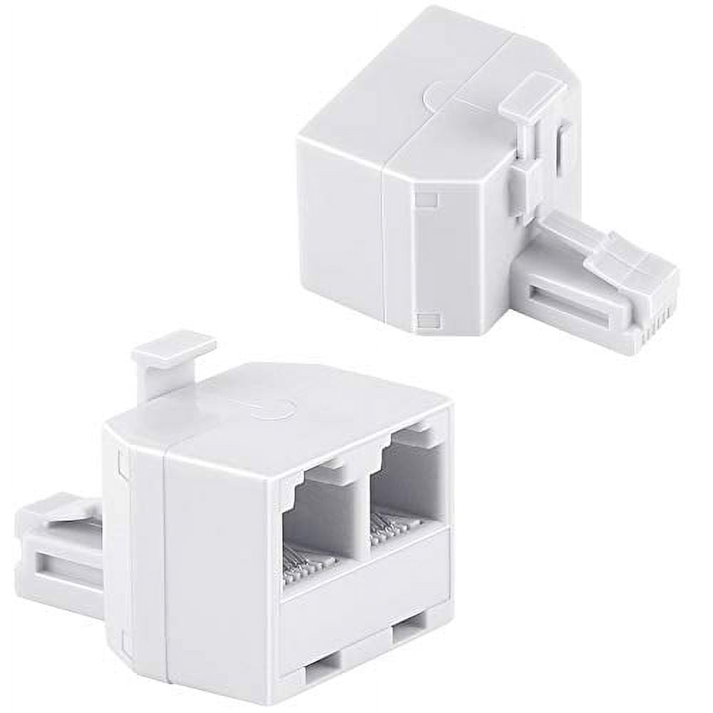 Uvital RJ11 Duplex Wall Jack Adapter Dual Phone Line Splitter Wall Jack ...
