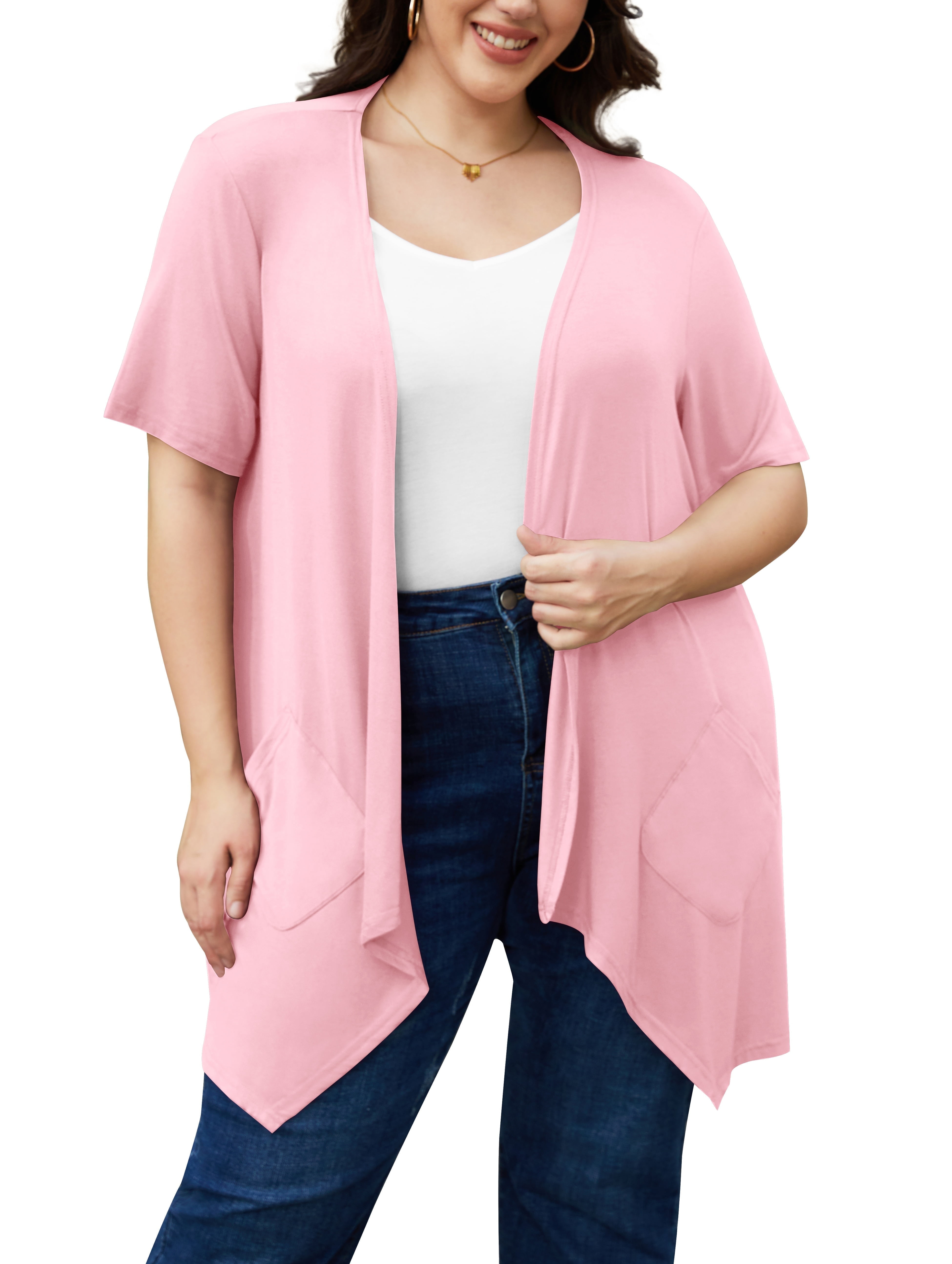 Uvplove Women's Short Sleeve Summer Open Front Cardigan Lightweight ...