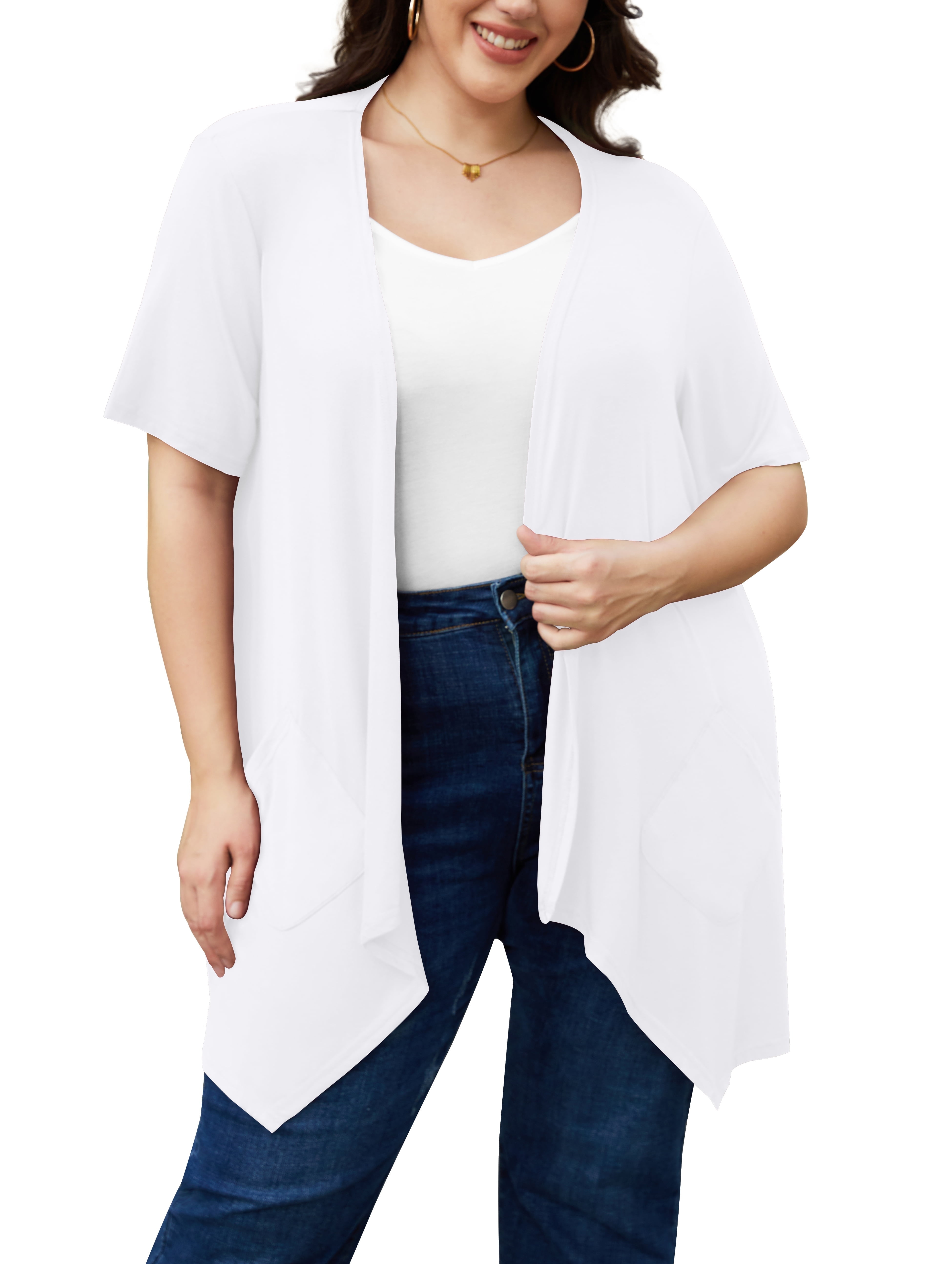 Uvplove Women's Floral Short Sleeve Open Front Lightweight Cardigan ...