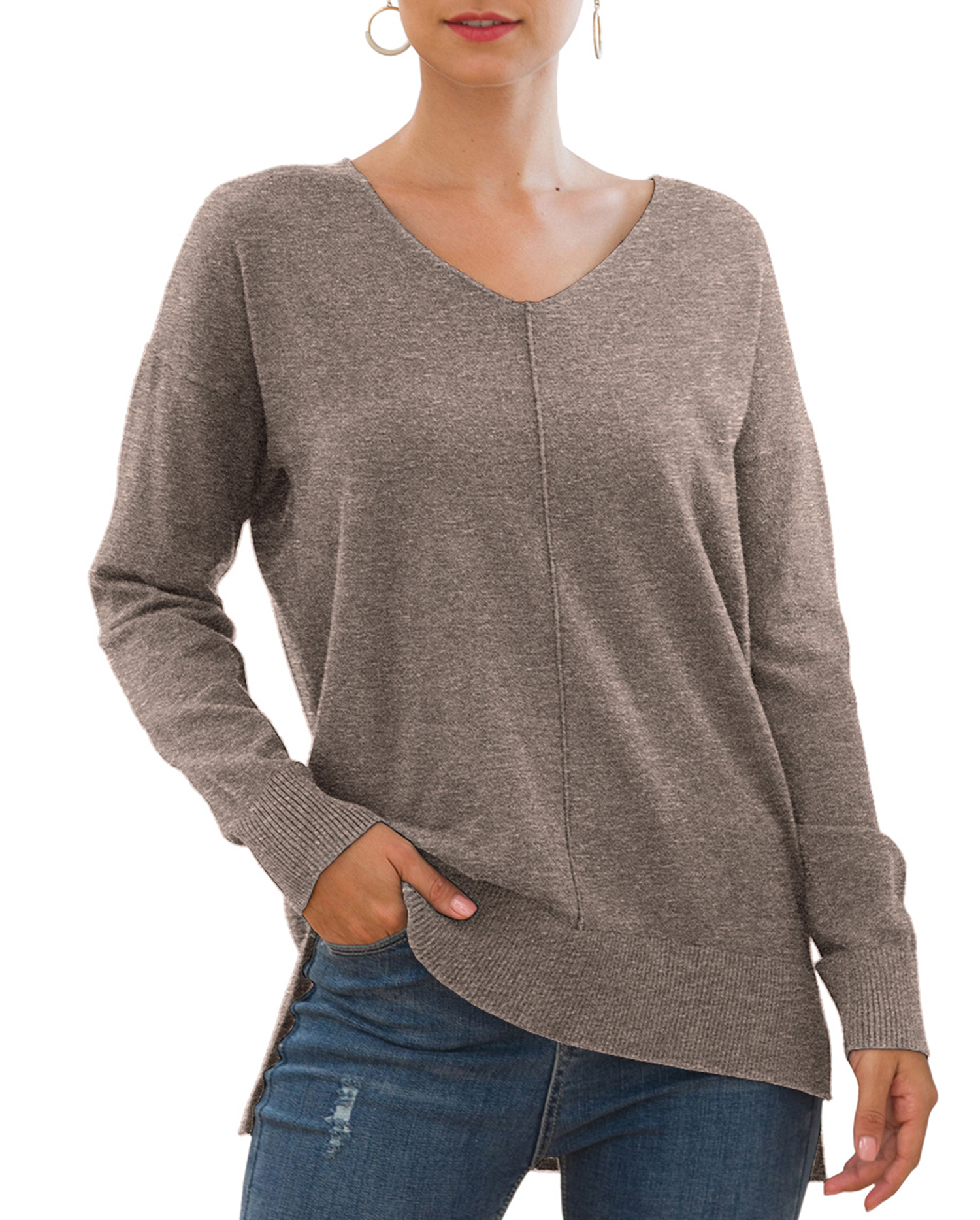 Uvplove Women's Fall Lightweight Sweater Knit Casual Pullovers Sweaters ...