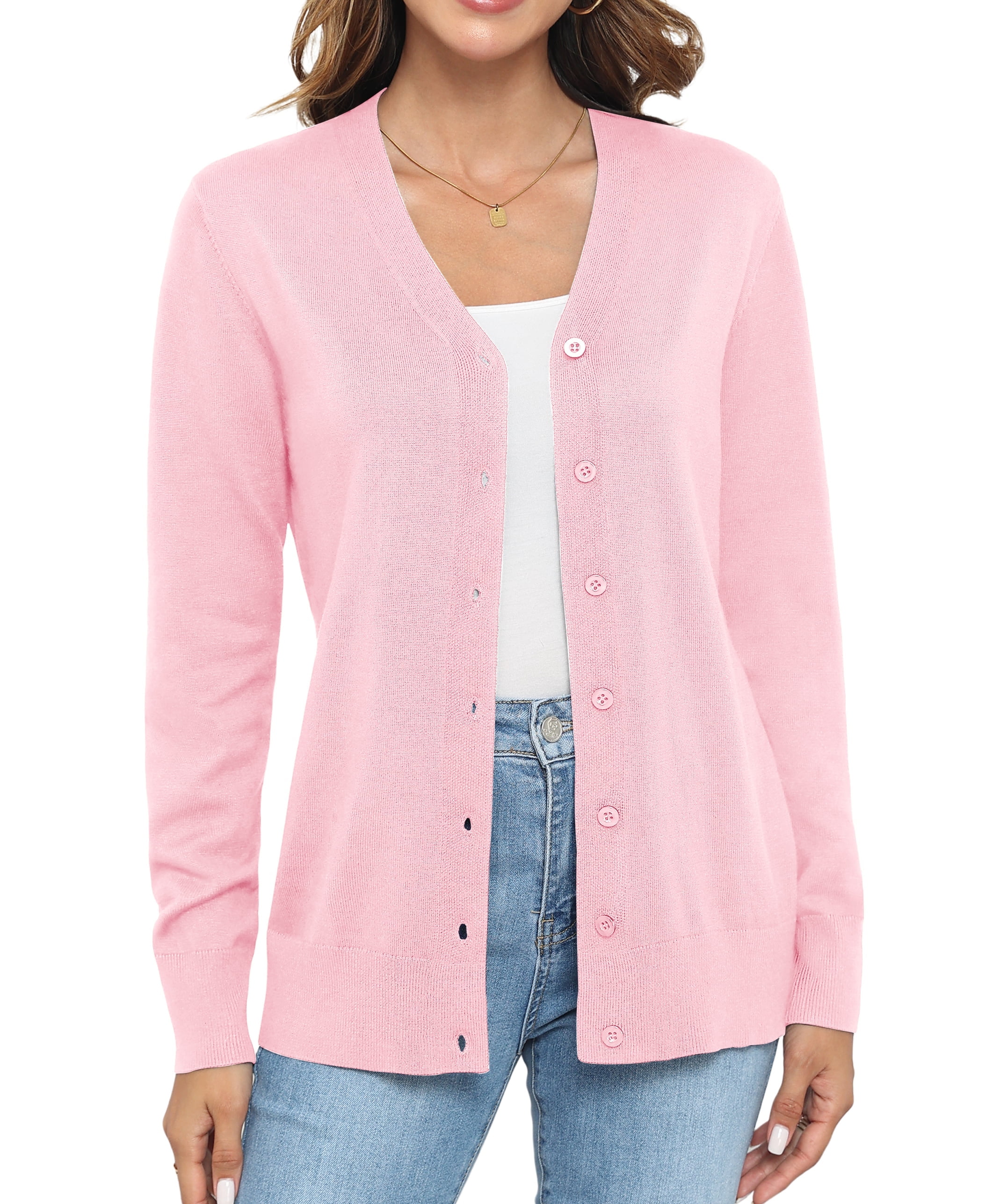 Uvplove Women's Versatile Cardigan Sweater, V-Neck, Long Sleeve, Slim ...