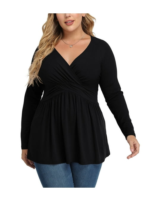 Odbmxy Spring Blouse For Women Long Sleeve Ladies Plus Size Tops Comfy