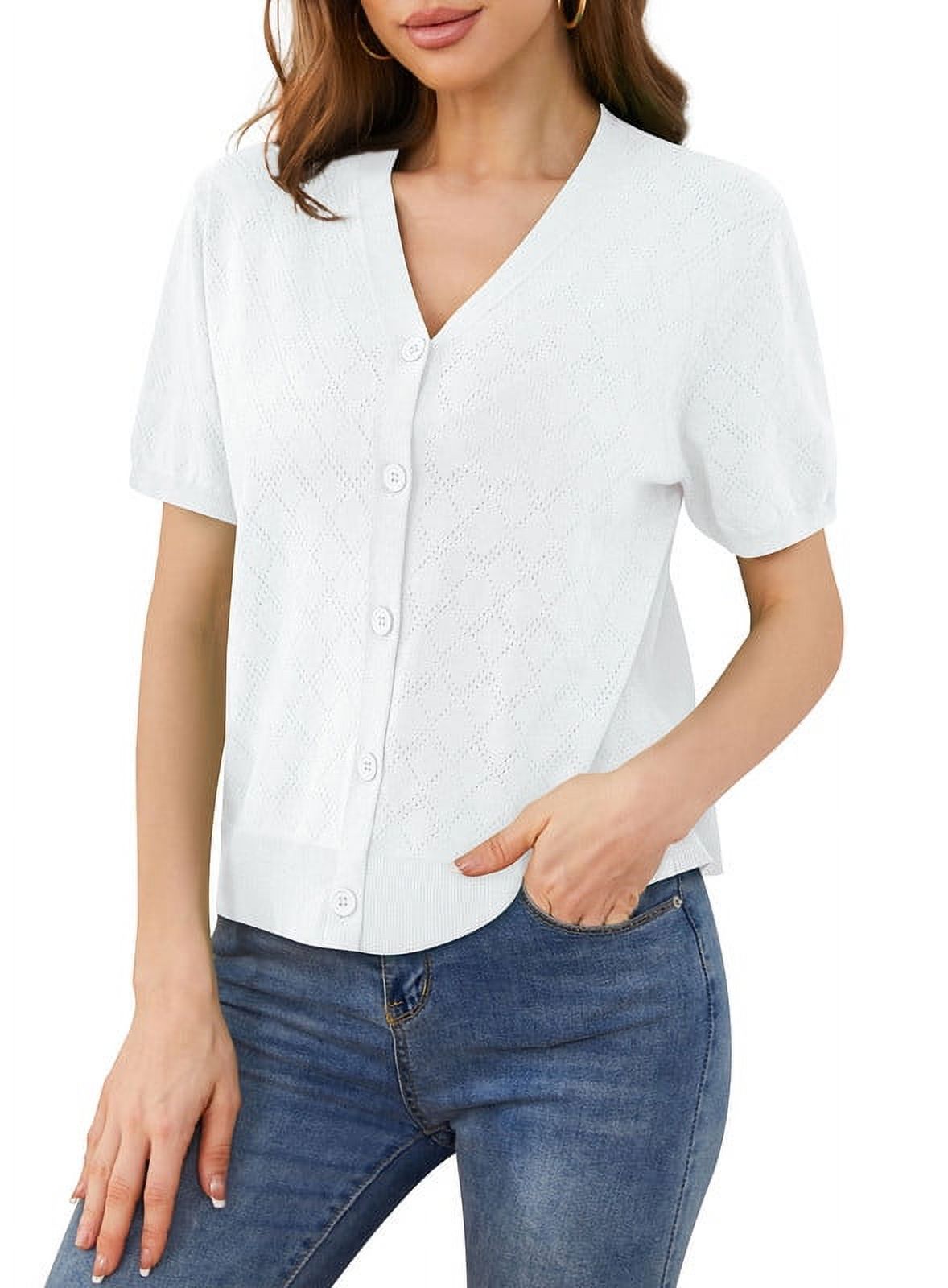 Blouses For Women Front Open Half Sleeve Comfort Going Out Summer Cover ...