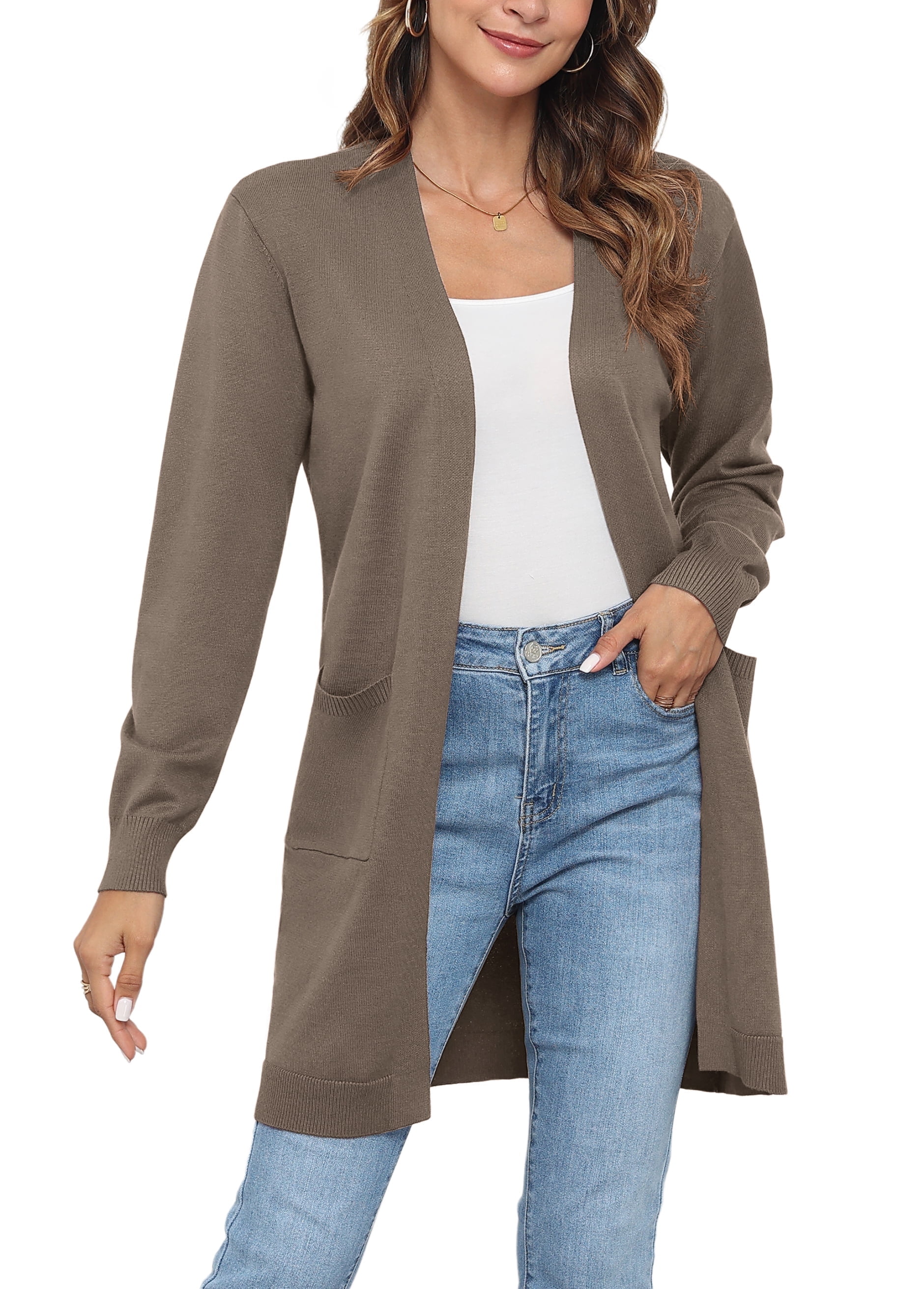 Uvplove Womens Classic Draped Kimono Cardigans Long Sleeve Open Front ...