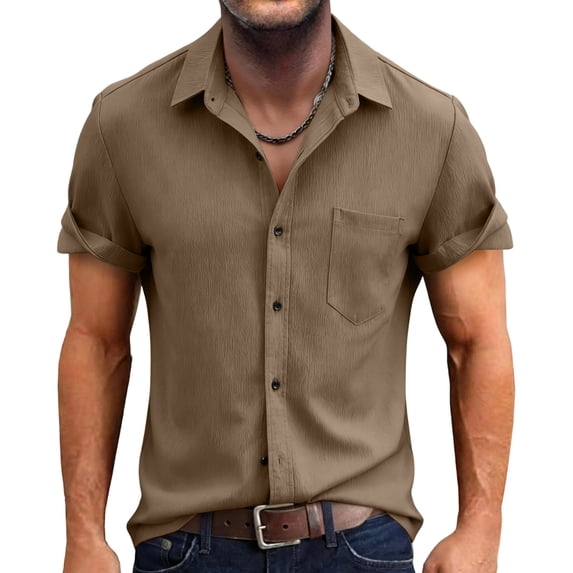 Uwinwear Mens Polo Shirts Solid Color Short Sleeve Casual Button Down ...
