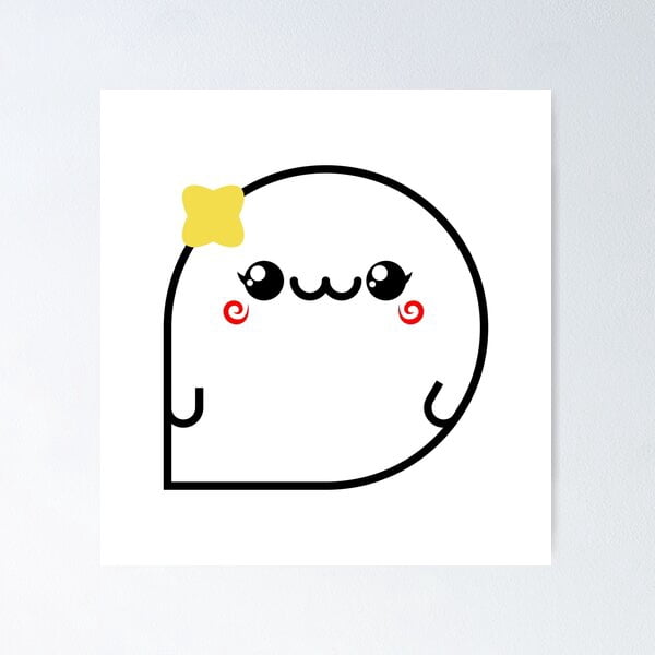 Uwu Kawaii Ghost Poster Wall Art, Modern Wall Decor For Living Room ...